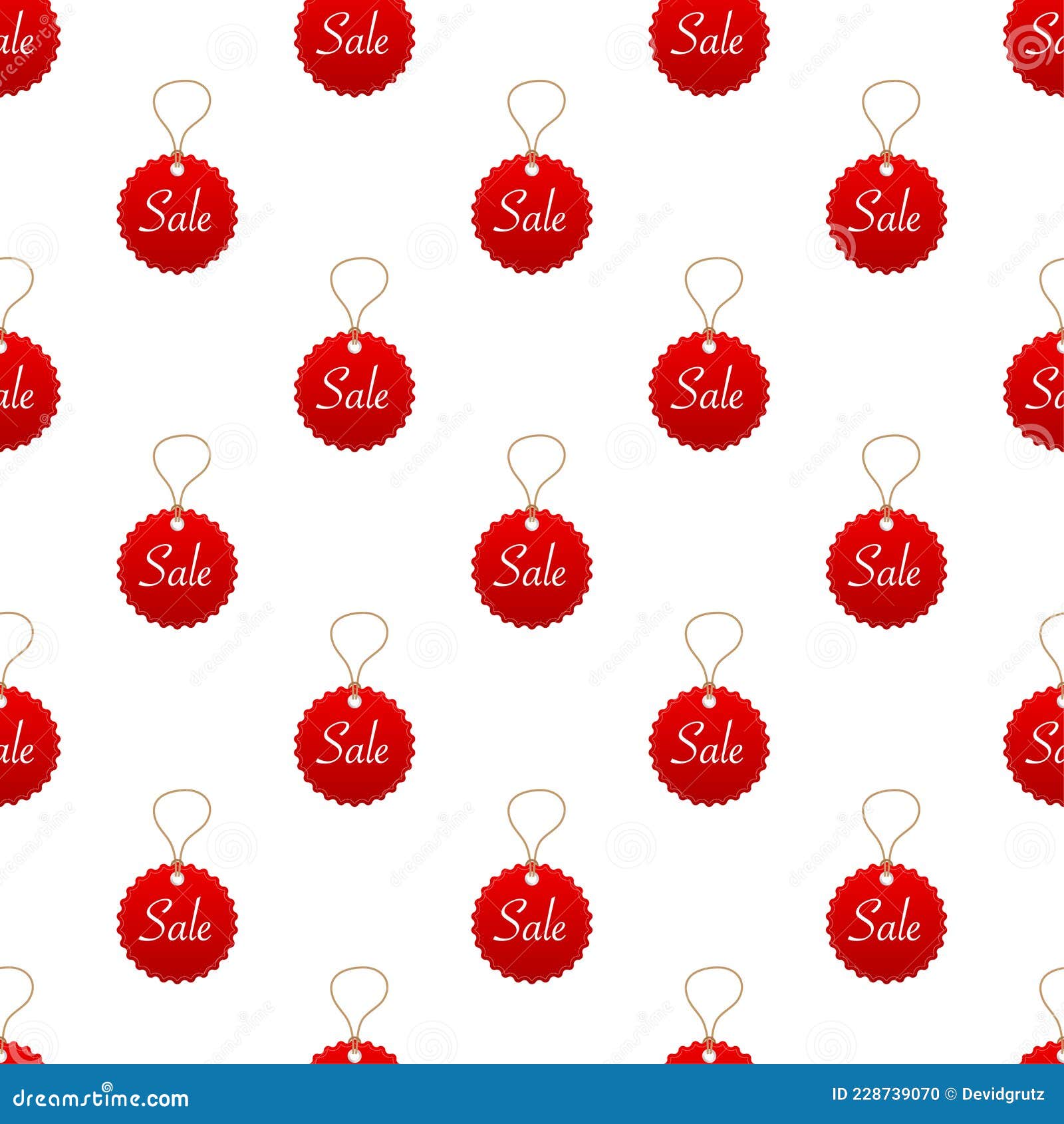 Sale Pattern in Abstract Style on Red Background. Vector Illustration ...