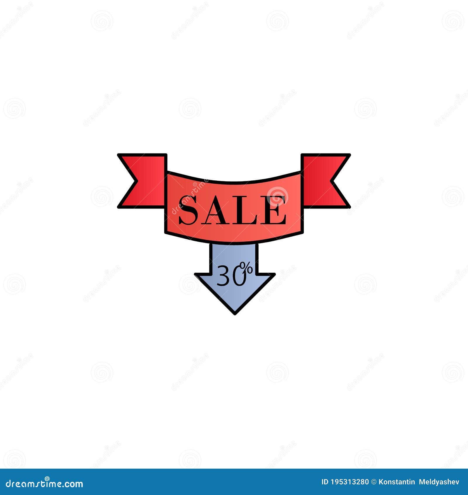 Sale, 30 Percent Color Gradient Vector Icon Stock Illustration ...