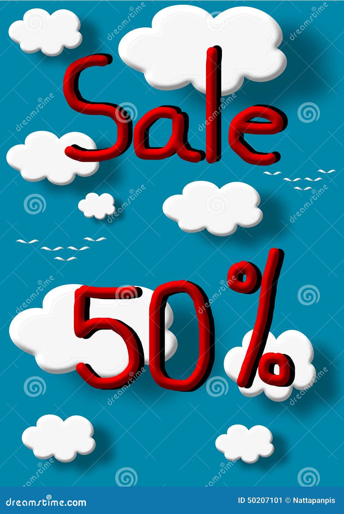 Sale 50 percent discount stock illustration. Illustration of label ...