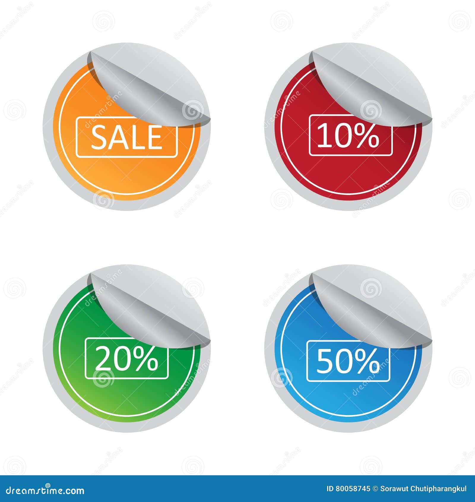 Sale and Percentage Sticker Label Set Stock Vector - Illustration of ...