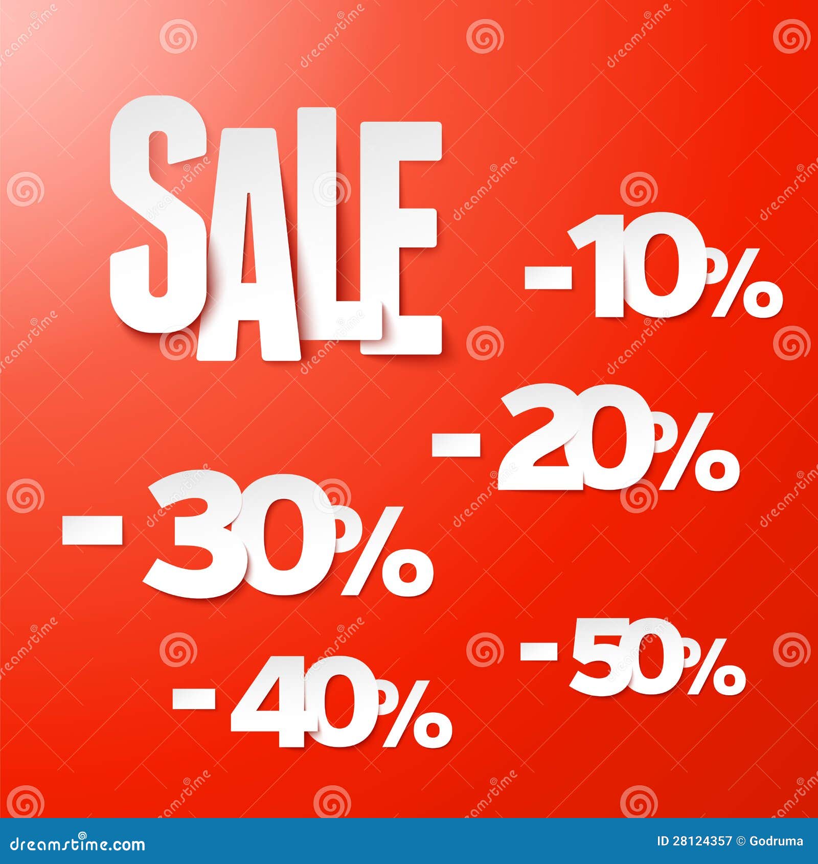 Sale Percents Paper Set. Vector. Stock Vector - Illustration of ...