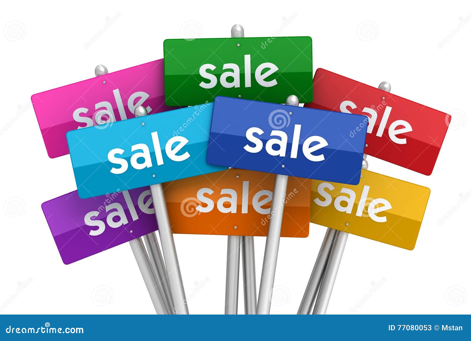 Sale Placards Concept 3d Illustration Stock Illustration - Illustration ...