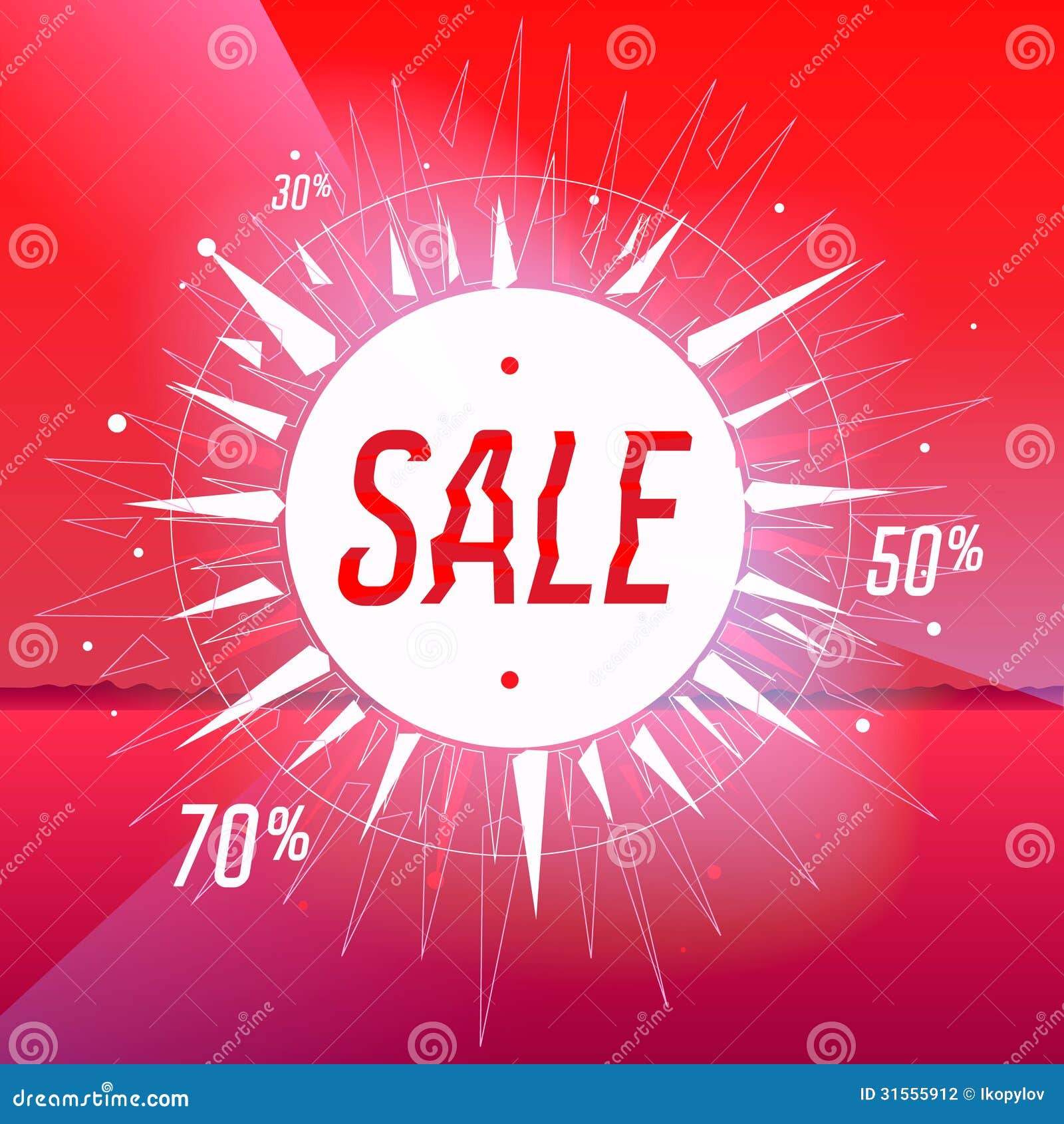 Sale Poster with Star on Red Background Stock Vector - Illustration of ...