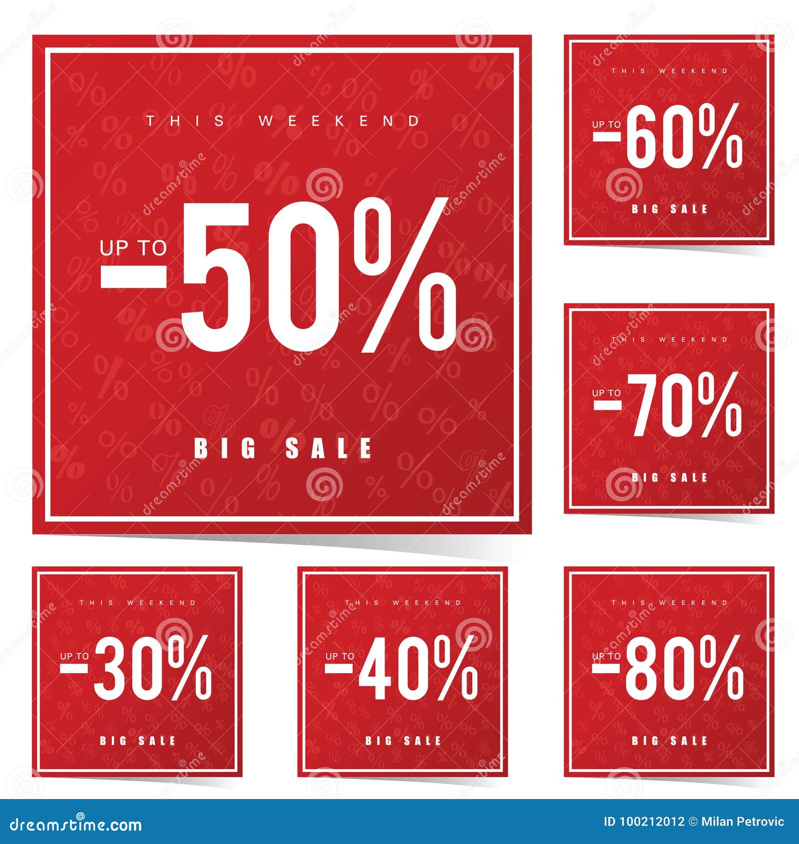 Sale Poster this Weekend in Red Illustration Stock Vector ...