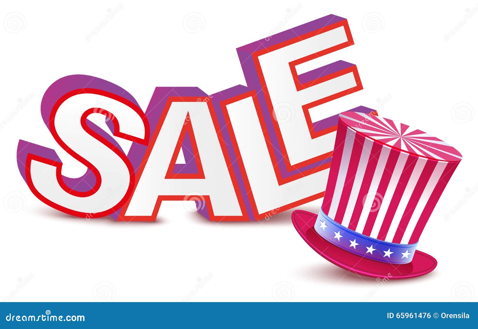Sale Presidents Day. Uncle Sams Hat Stock Vector - Illustration of sale ...