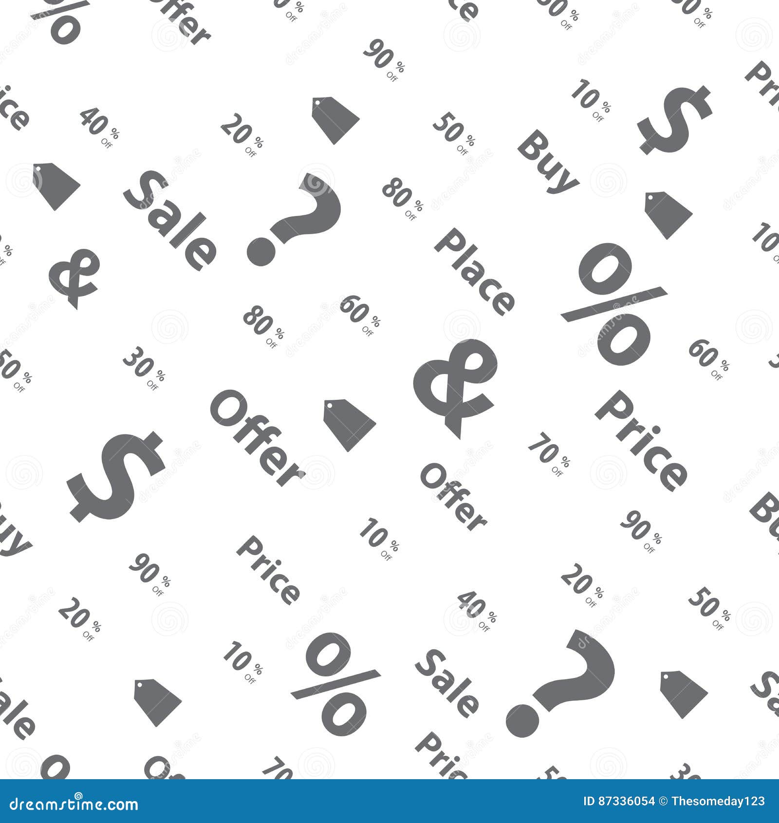 Sale Price Tag Pattern, Seamless Stock Vector - Illustration of message ...