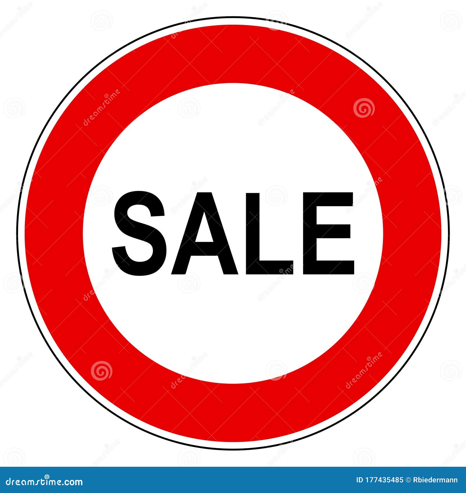 Sale and prohibition sign stock vector. Illustration of offer - 177435485