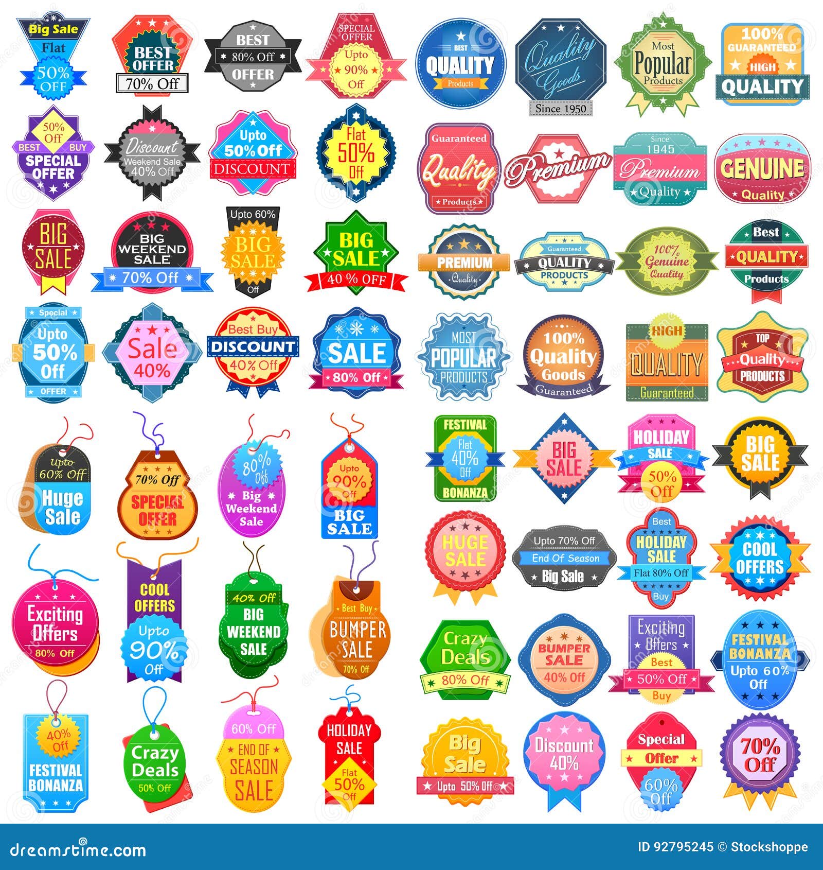 Sale and Promotion Label Tag Sticker for Advertisement Stock Vector ...