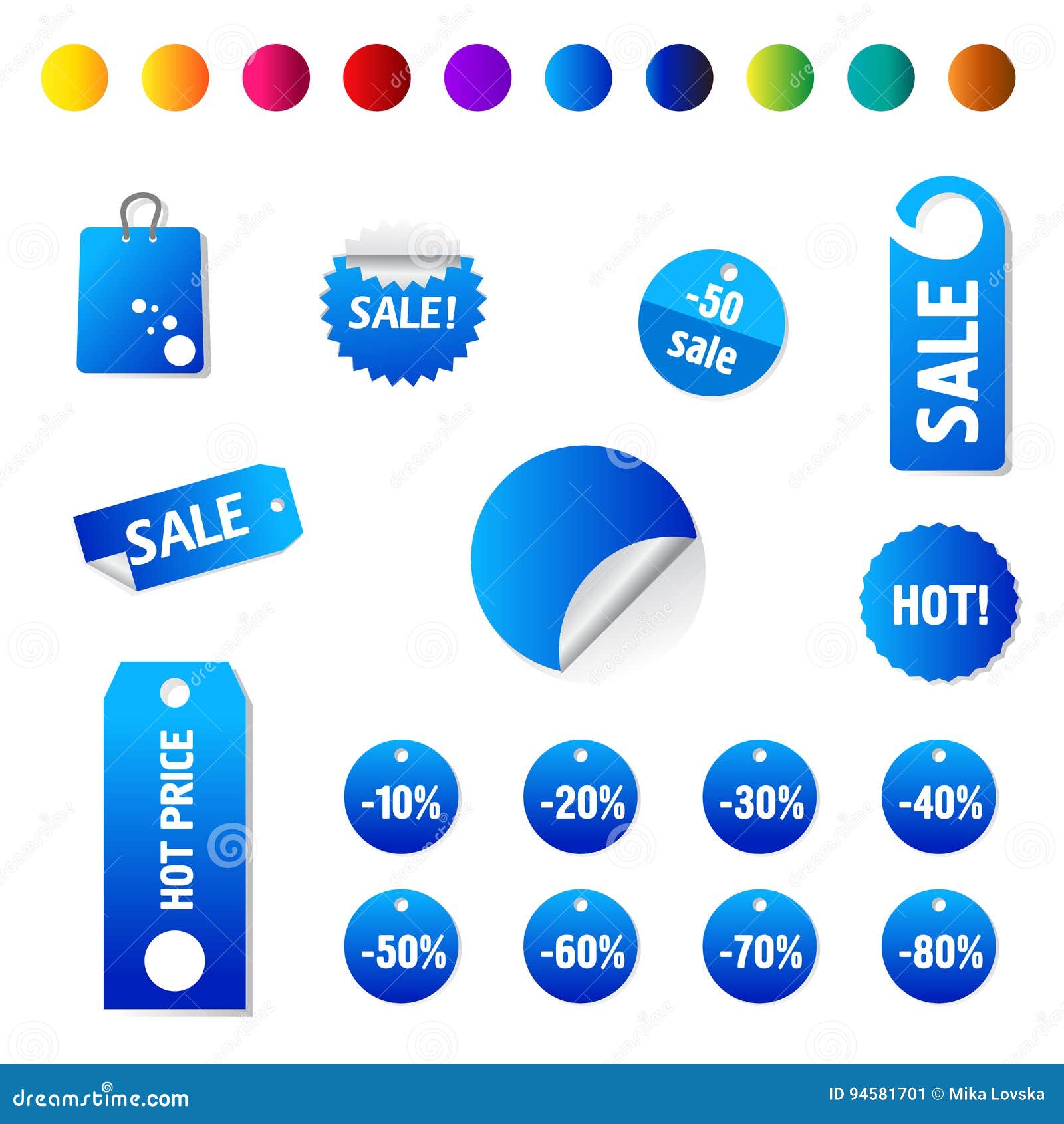 Sale and Promotion Tag Collection Vector Illustration Eps 10 Stock ...