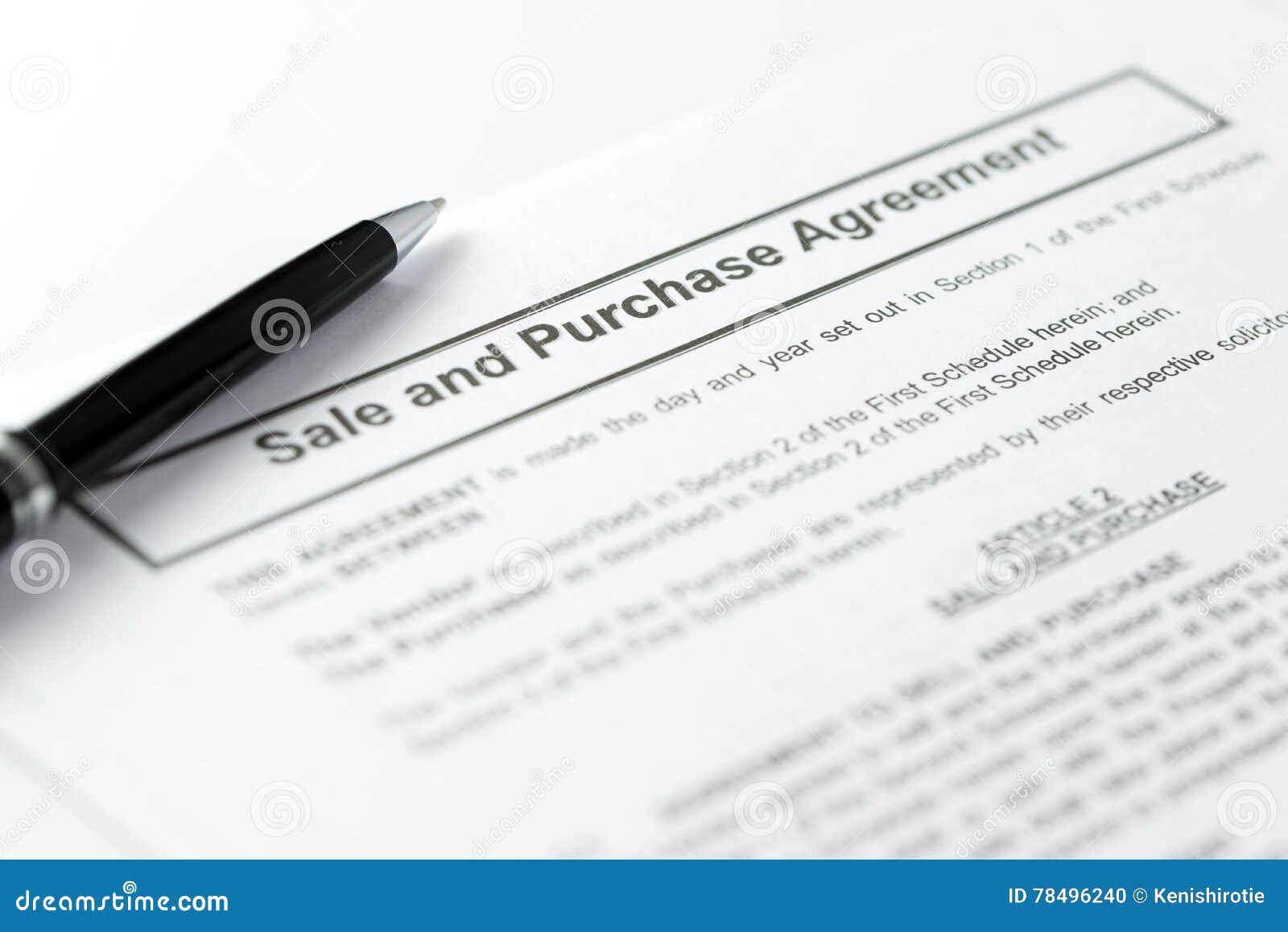 Sale and Purchase Agreement Stock Photo - Image of estate, selling ...