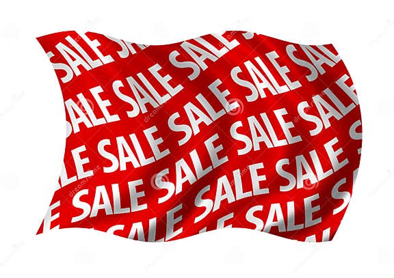 Sale Red Flag stock illustration. Illustration of business - 7239621