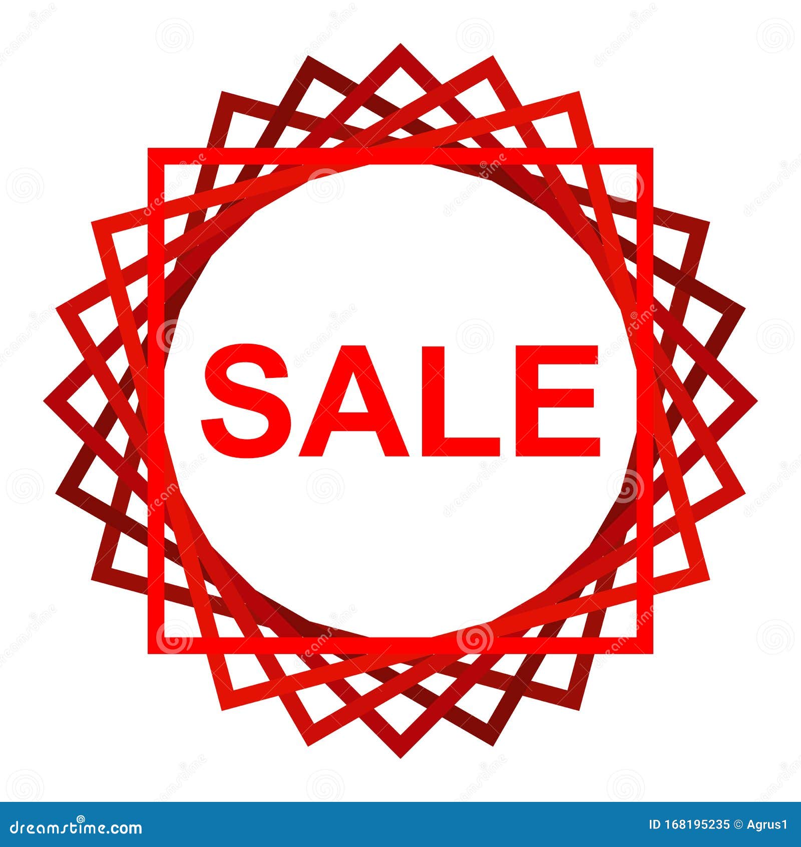 SALE in Red Frame Isolated on White Background Stock Vector ...