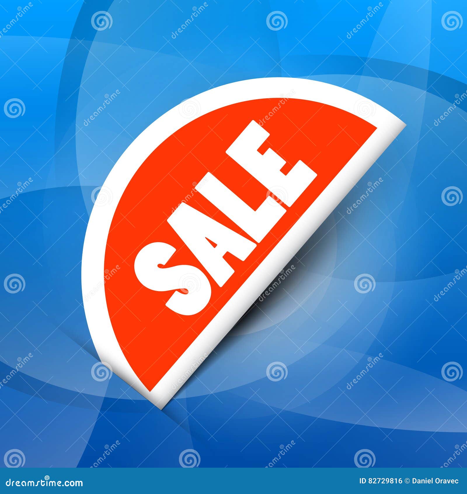 Sale Red Label on Blue Background Stock Vector - Illustration of symbol ...