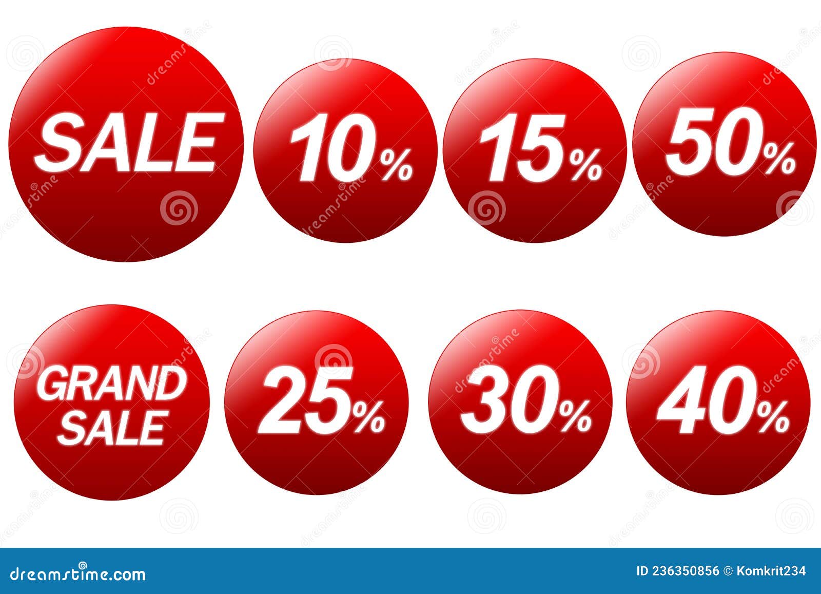 Sale Red Label Tags Circle Shape on White Background Stock Illustration ...