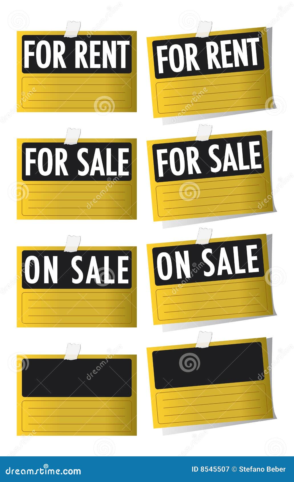 For Sale and for Rent Signs Stock Vector - Illustration of shop, colors ...