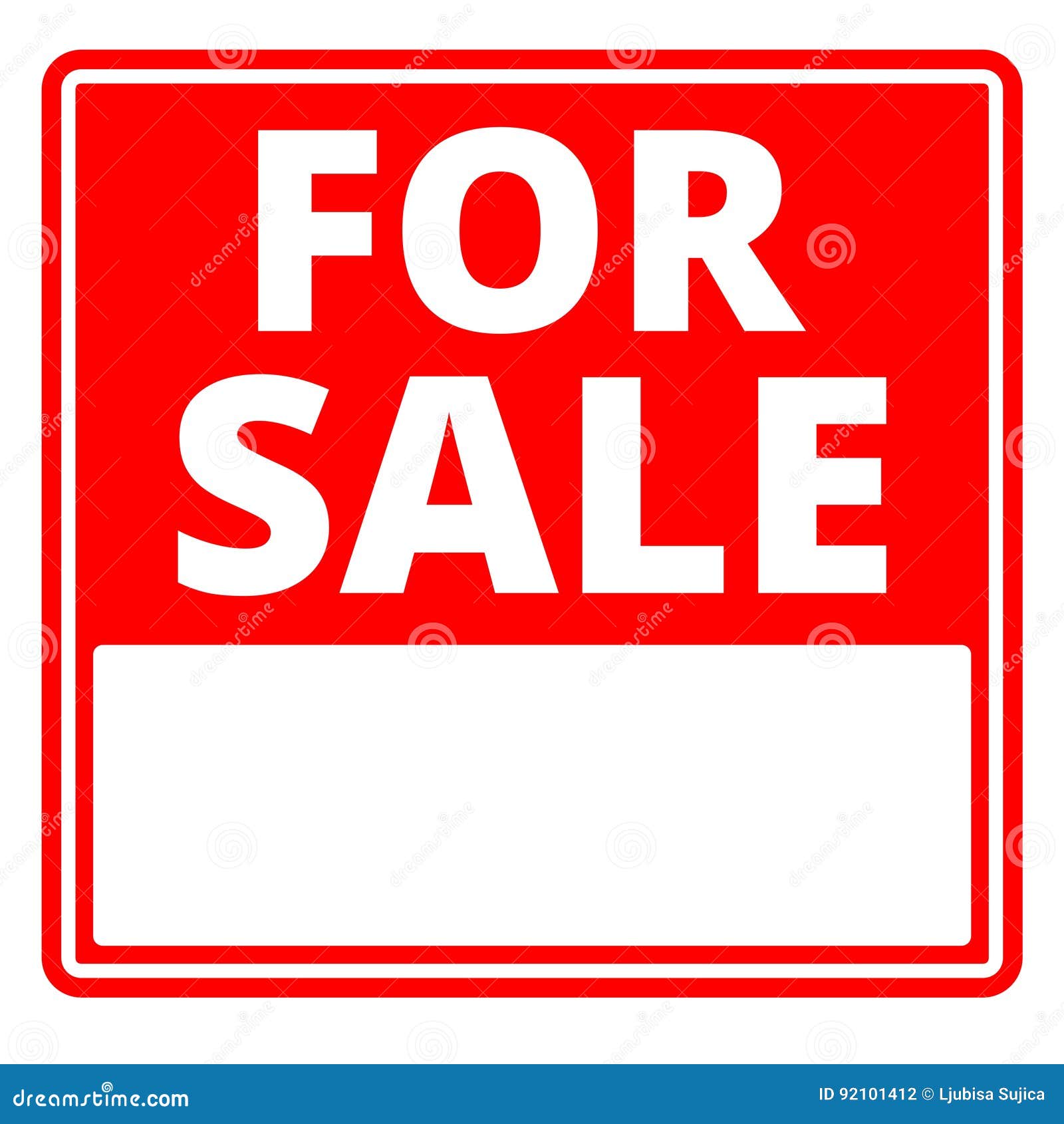 For Sale Sign with Blank Copy Space Stock Vector - Illustration of real ...