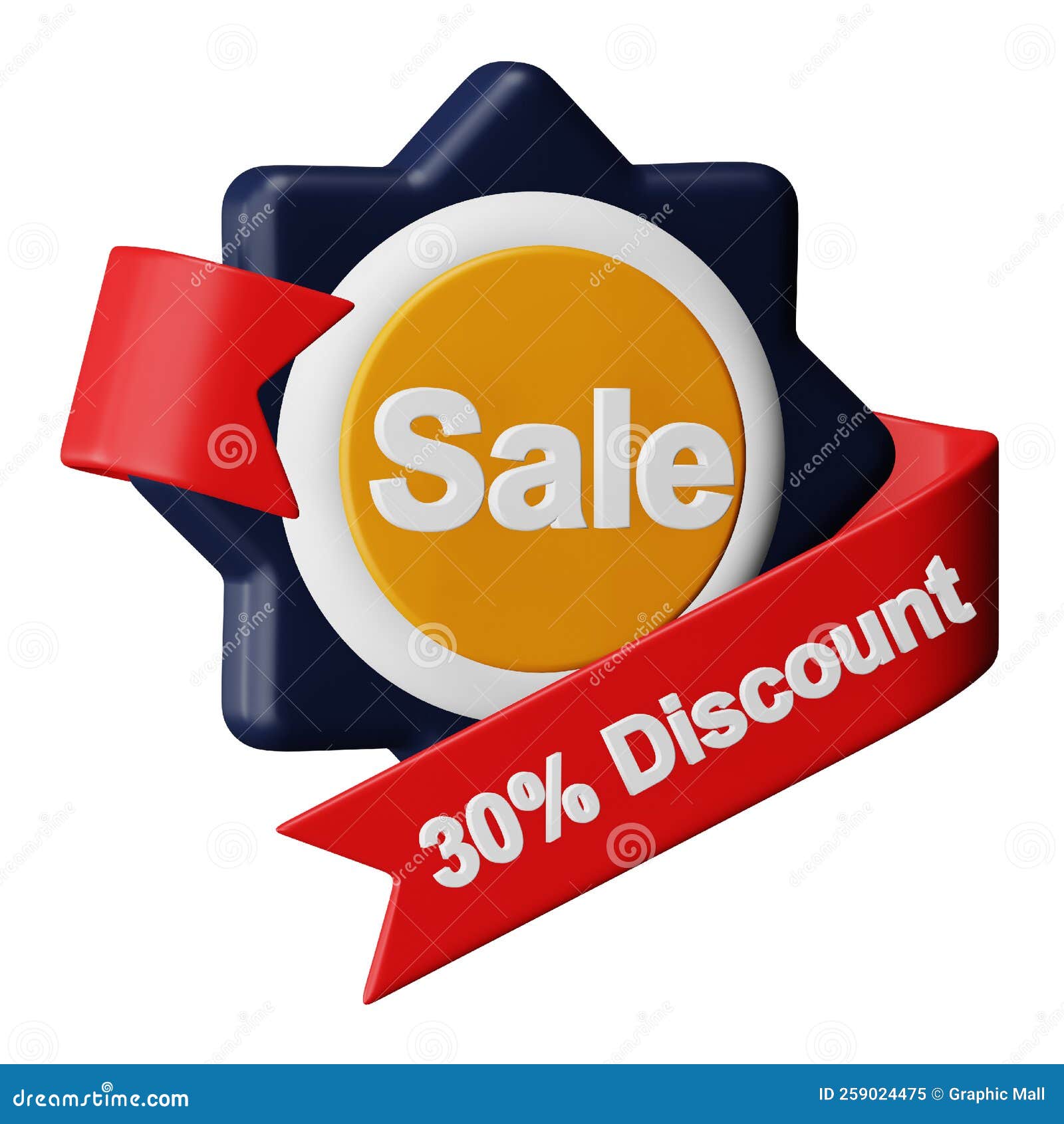 Sale Sign 3d Rendering Isometric Icon. Stock Vector - Illustration of ...