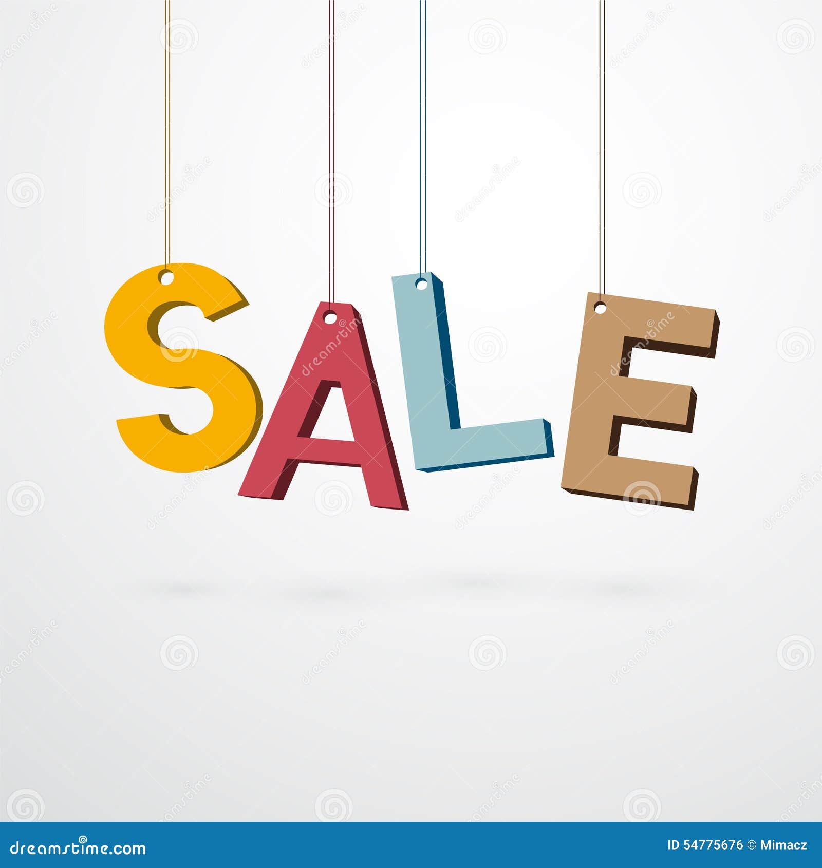 Sale Sign Hanging on a Thread Stock Vector - Illustration of pink ...