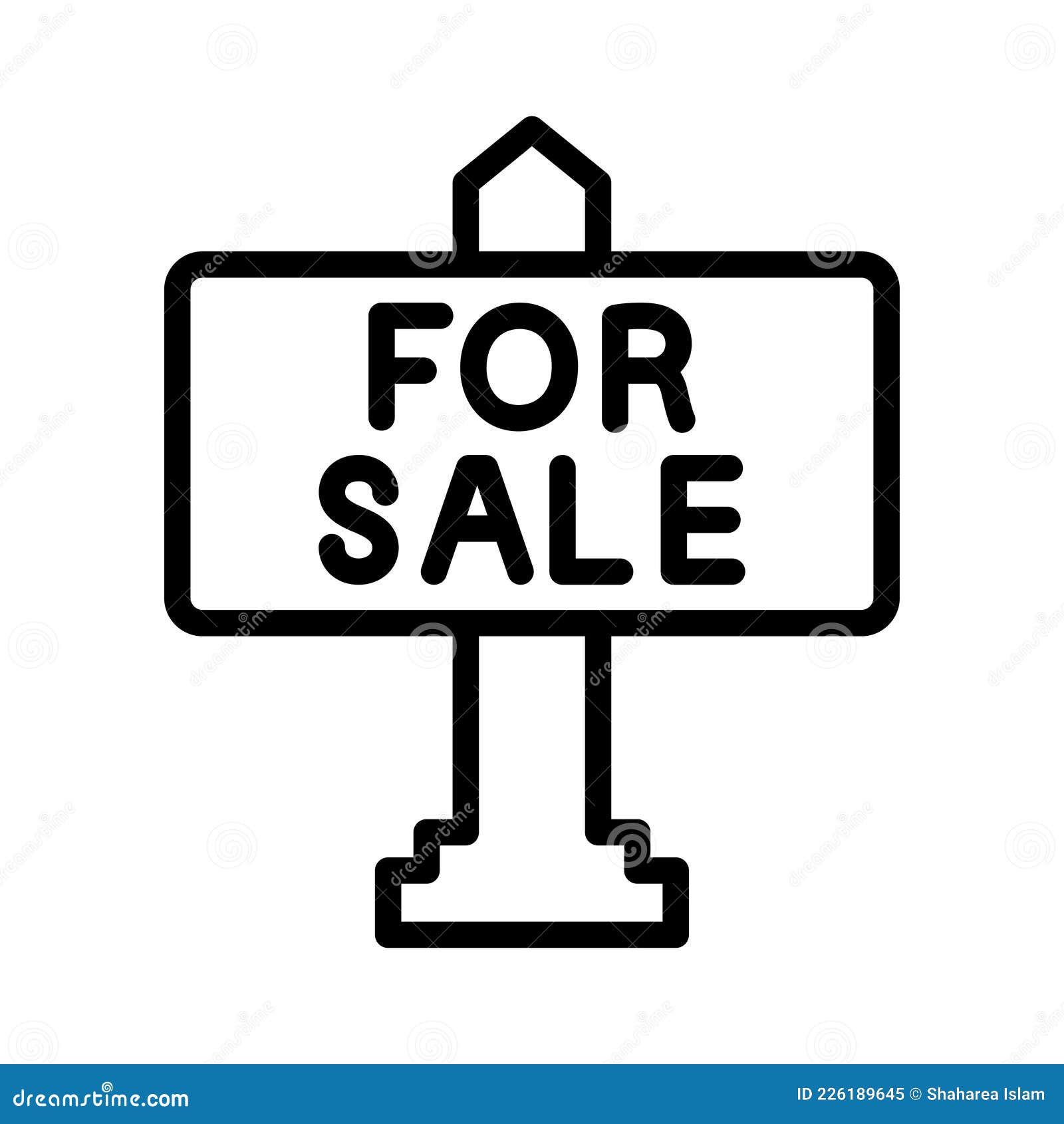 For Sale Sign Icon stock vector. Illustration of meticulously - 226189645
