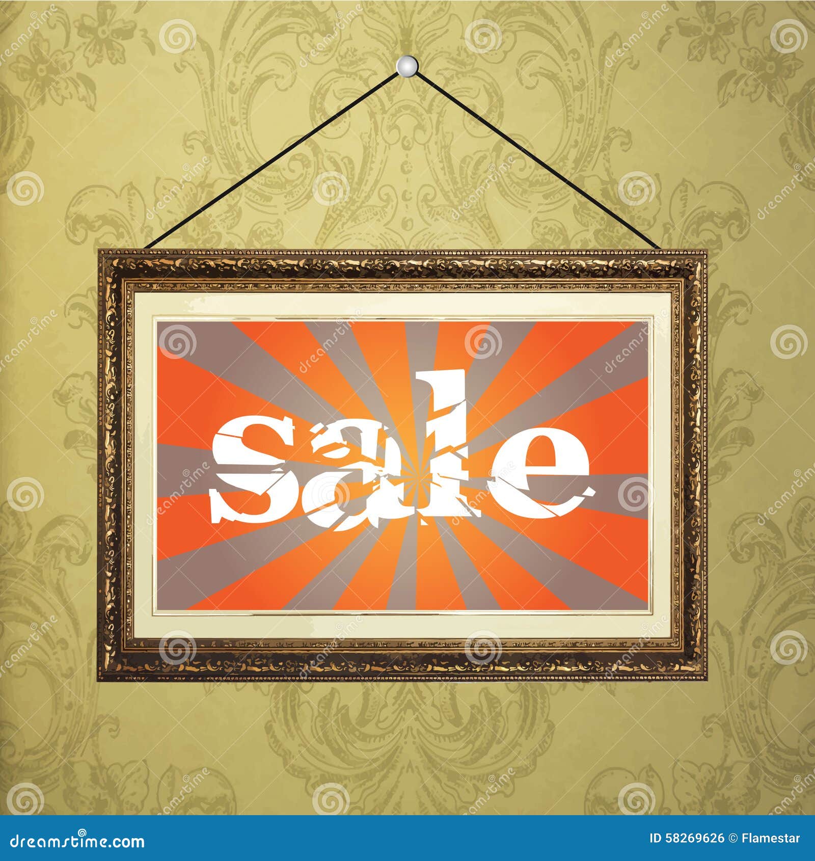 Sale sign stock vector. Illustration of classic, wall - 58269626
