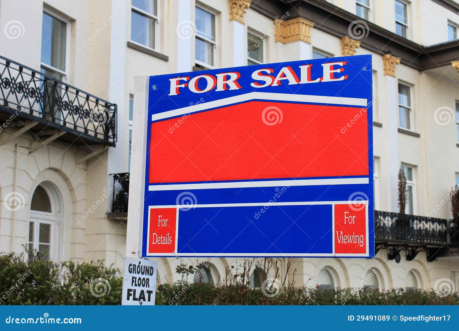 For Sale Sign Outside Old House Stock Image - Image of sale, business ...