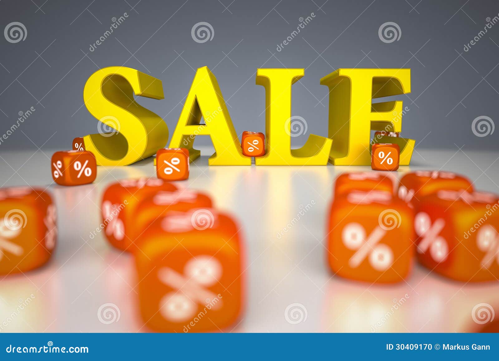 Sale Sign with Percentage Dice Stock Illustration - Illustration of ...