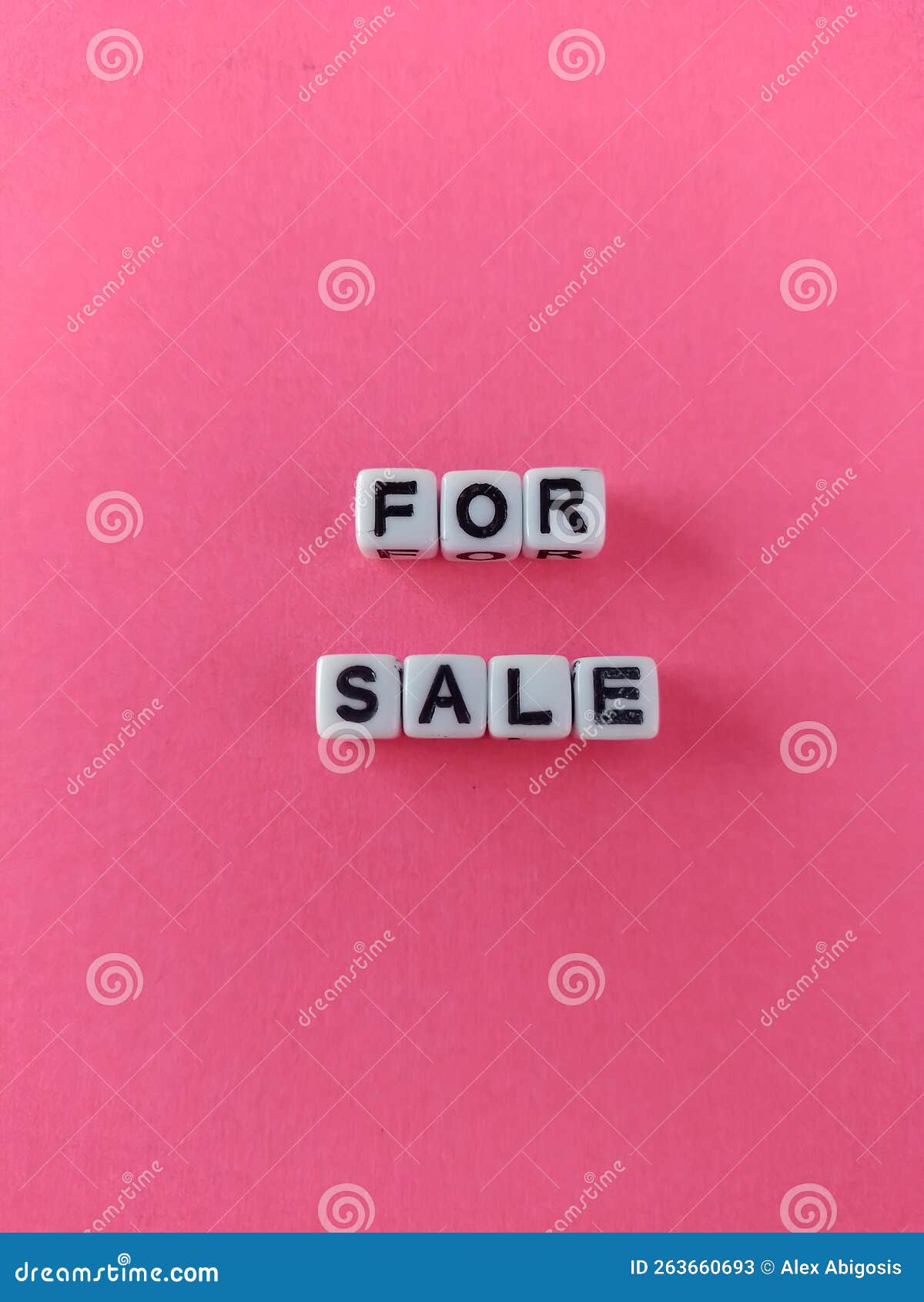 For Sale Sign on a Pink Background Stock Image - Image of sign, banner ...