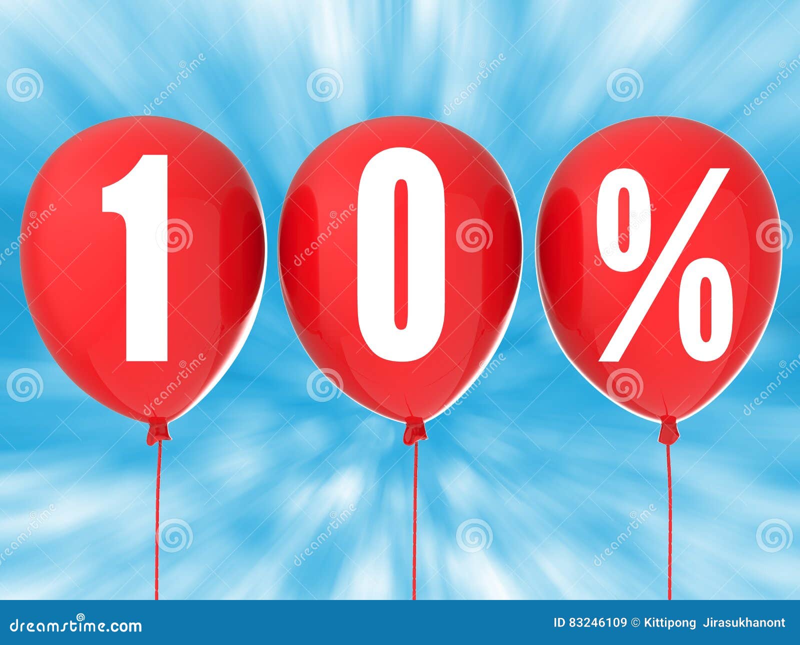 10 Sale Sign on Red Balloons Stock Image - Image of year, message: 83246109