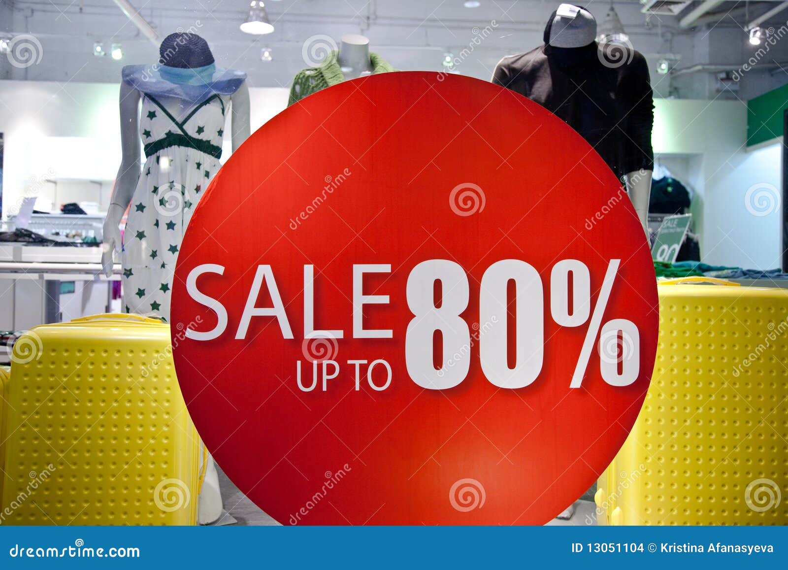 Sale Sign on the Storefront Stock Photo - Image of female, merchandise ...