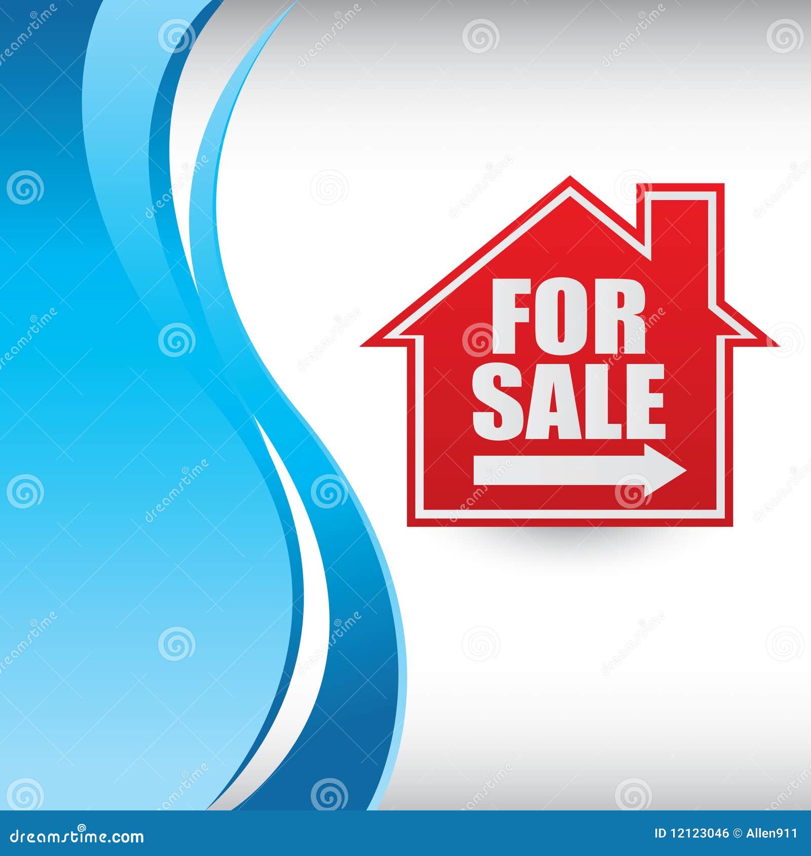 For Sale Sign Vertical Blue Wave Stock Vector - Illustration of ...