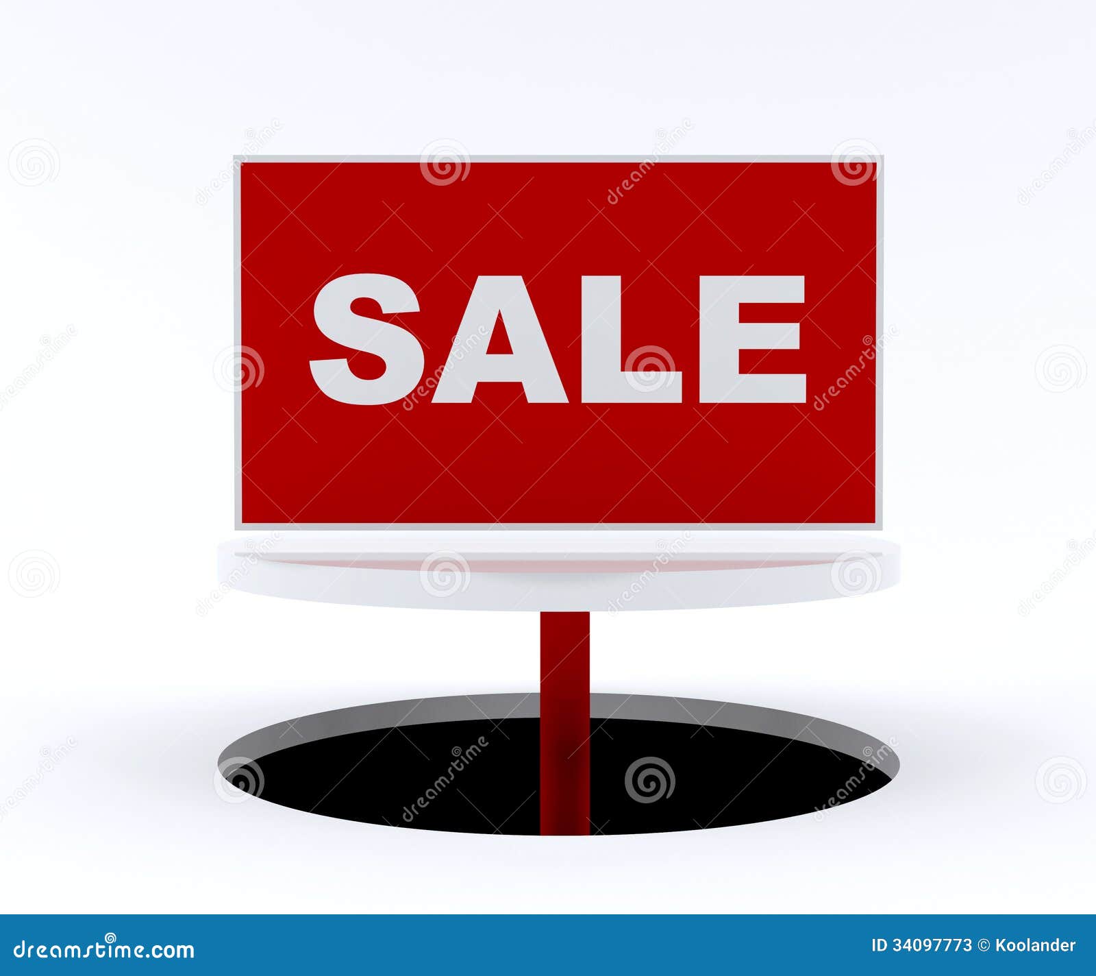 Sale sign on white stand stock illustration. Illustration of retail ...