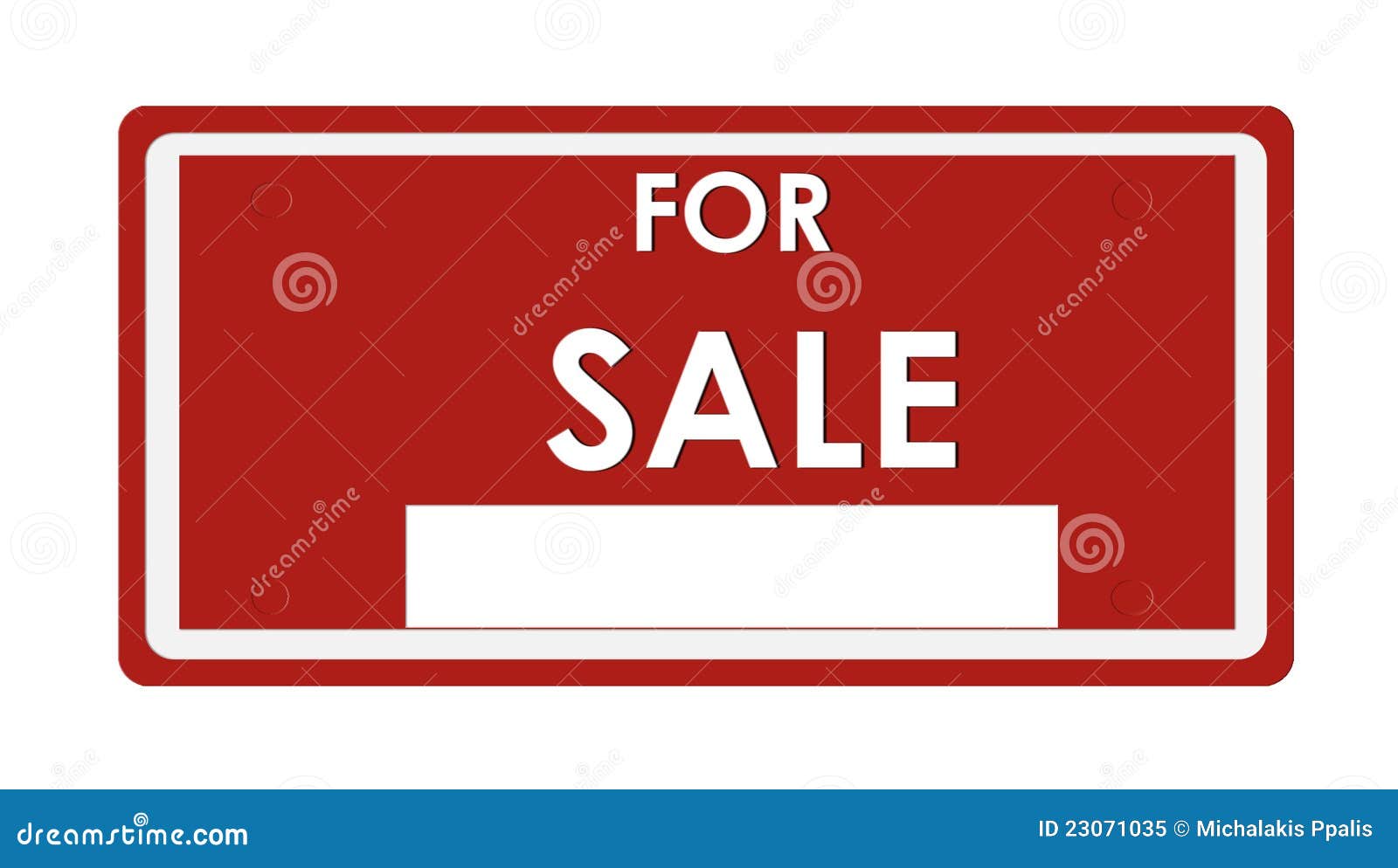 For Sale Signpost on a Red Plate Stock Illustration - Illustration of ...