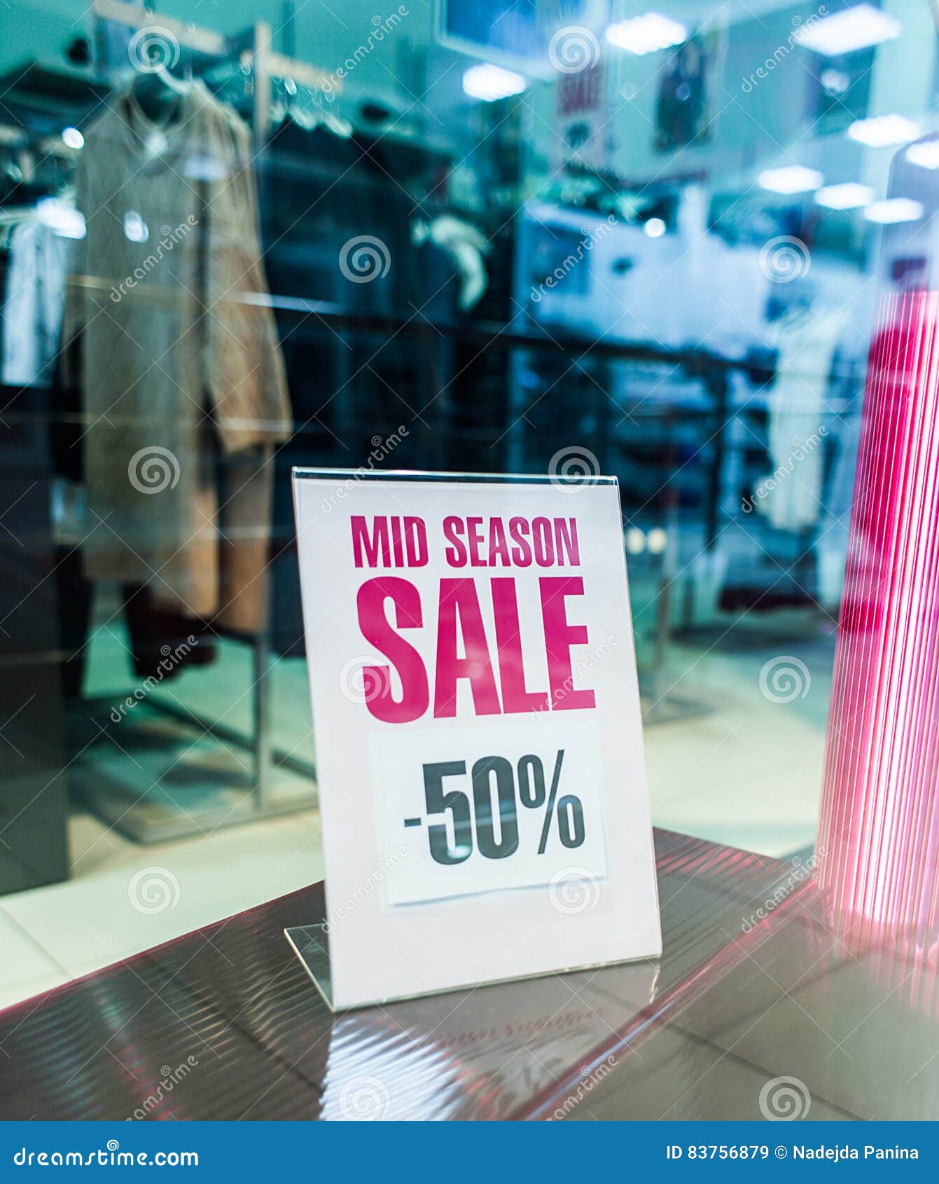 Sale signs in shop window stock image. Image of modern - 83756879