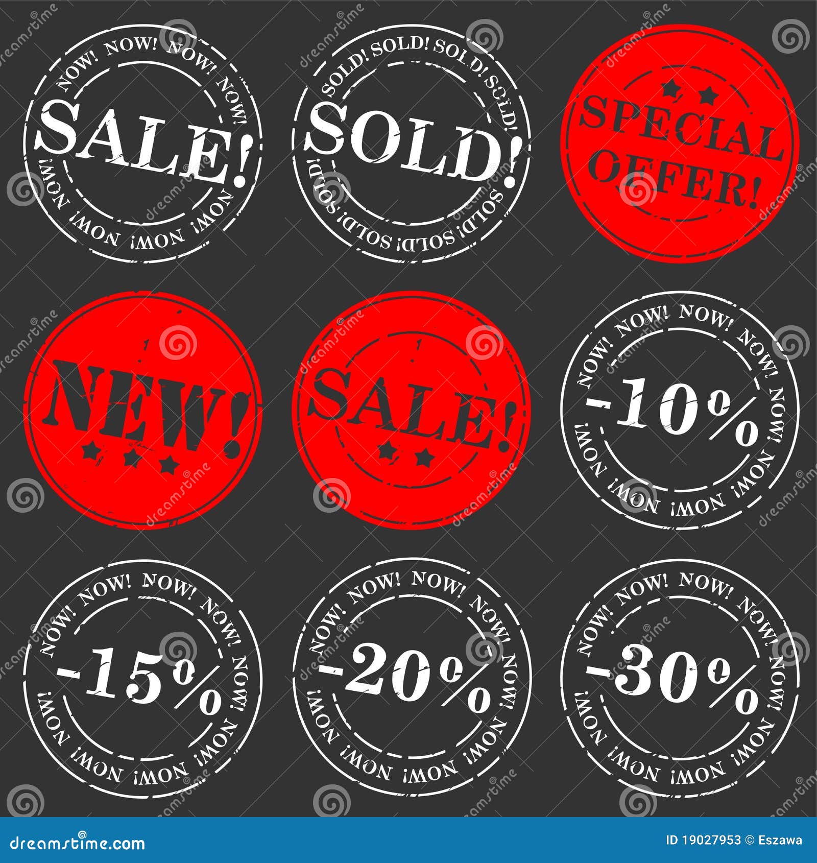 Sale stamp set stock vector. Illustration of document - 19027953
