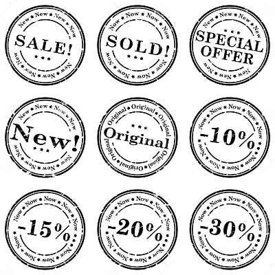 Sale stamp vector set stock vector. Illustration of promotion - 9035061