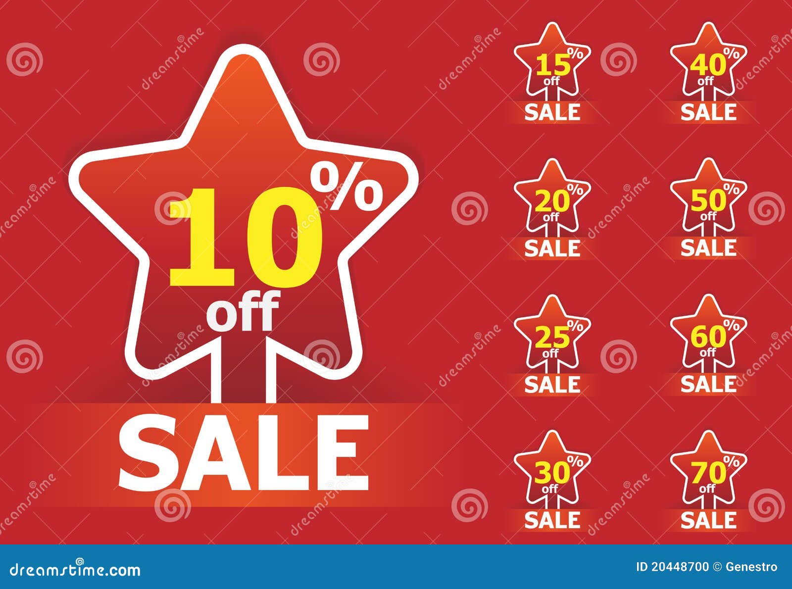 Sale star stickers stock vector. Illustration of yellow - 20448700