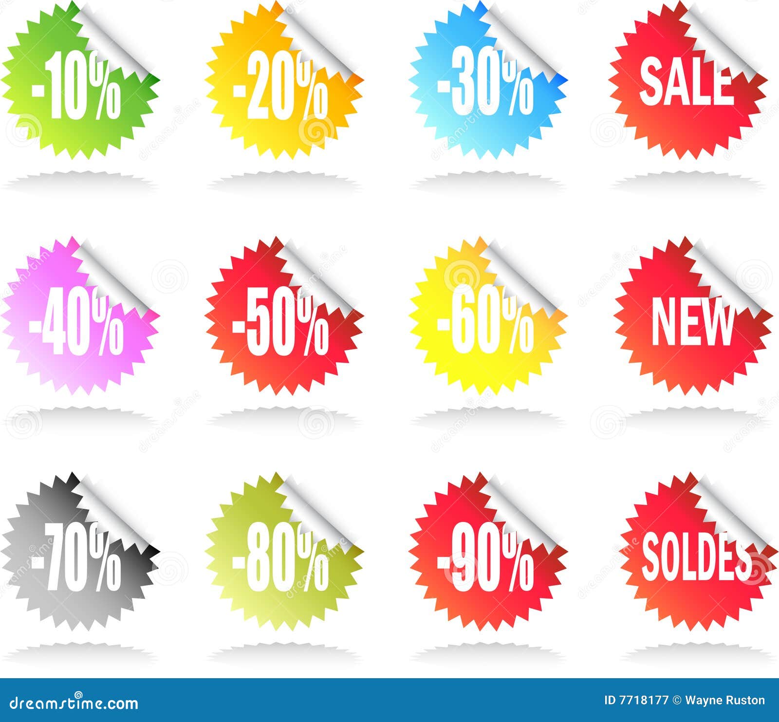 Sale Sticker Set stock vector. Illustration of flyer, quality - 7718177