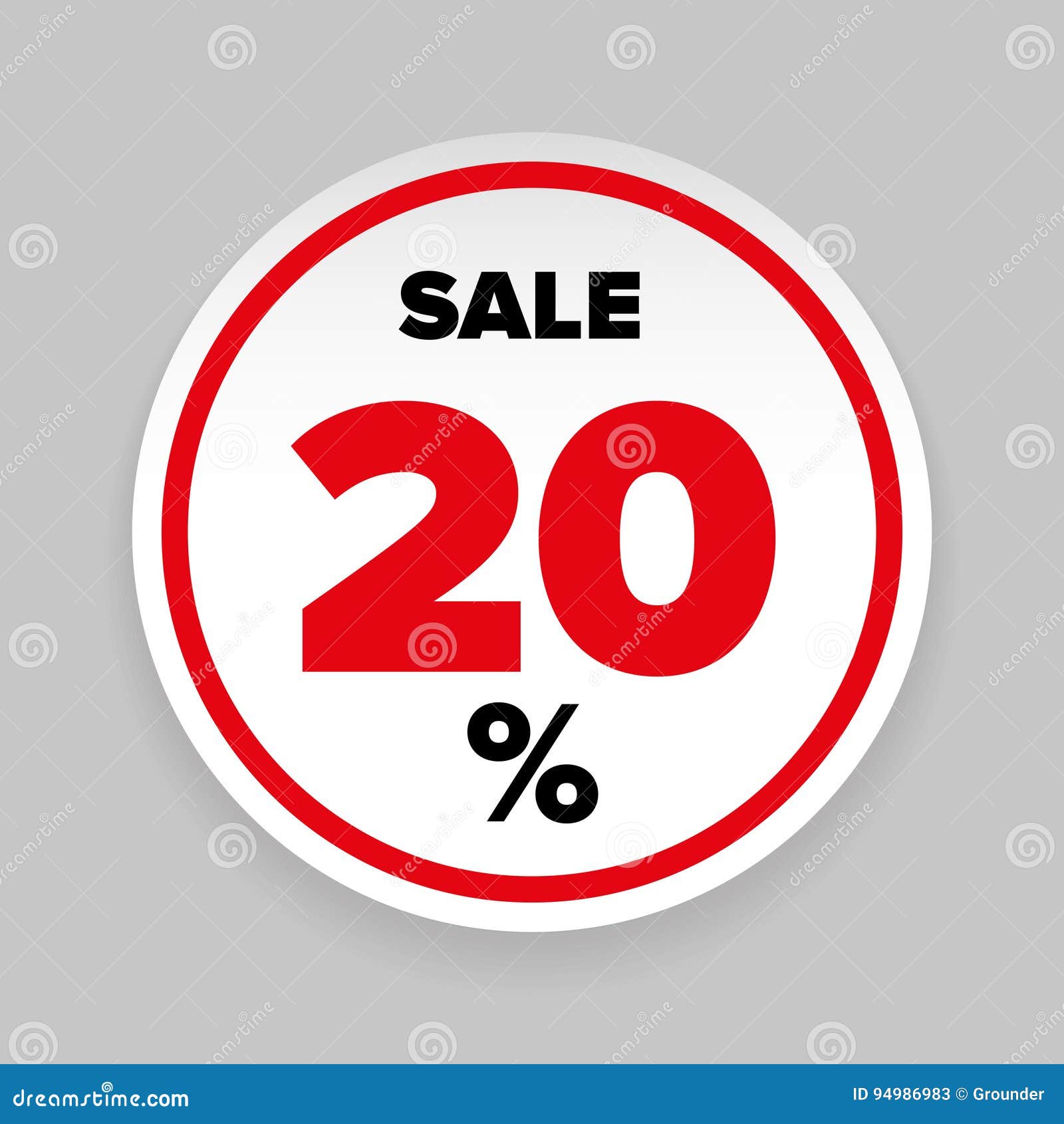Sale Sticker Twenty Percent Stock Vector - Illustration of isolated ...