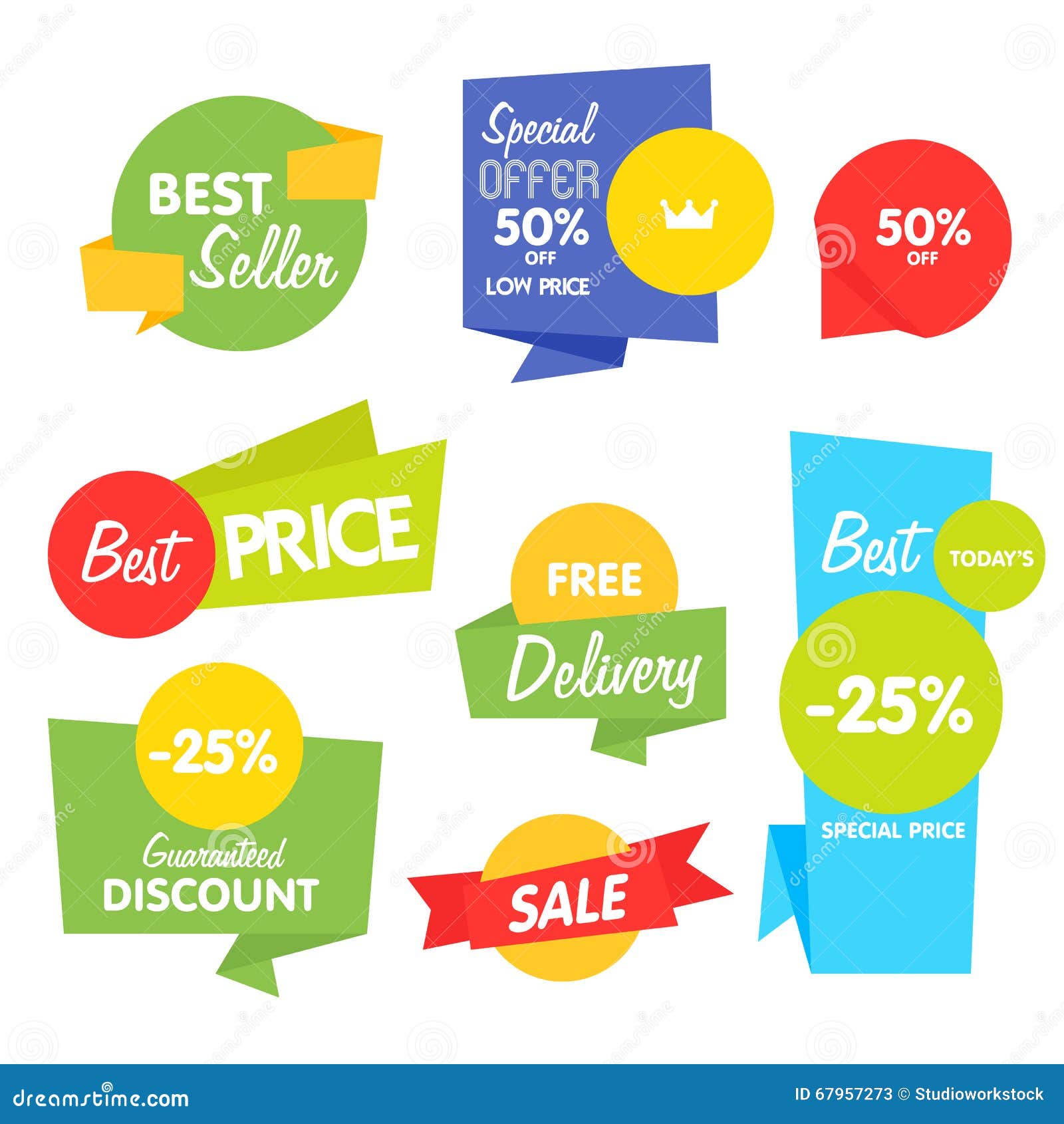 Sale Sticker Vector Collection on White Background Stock Vector ...