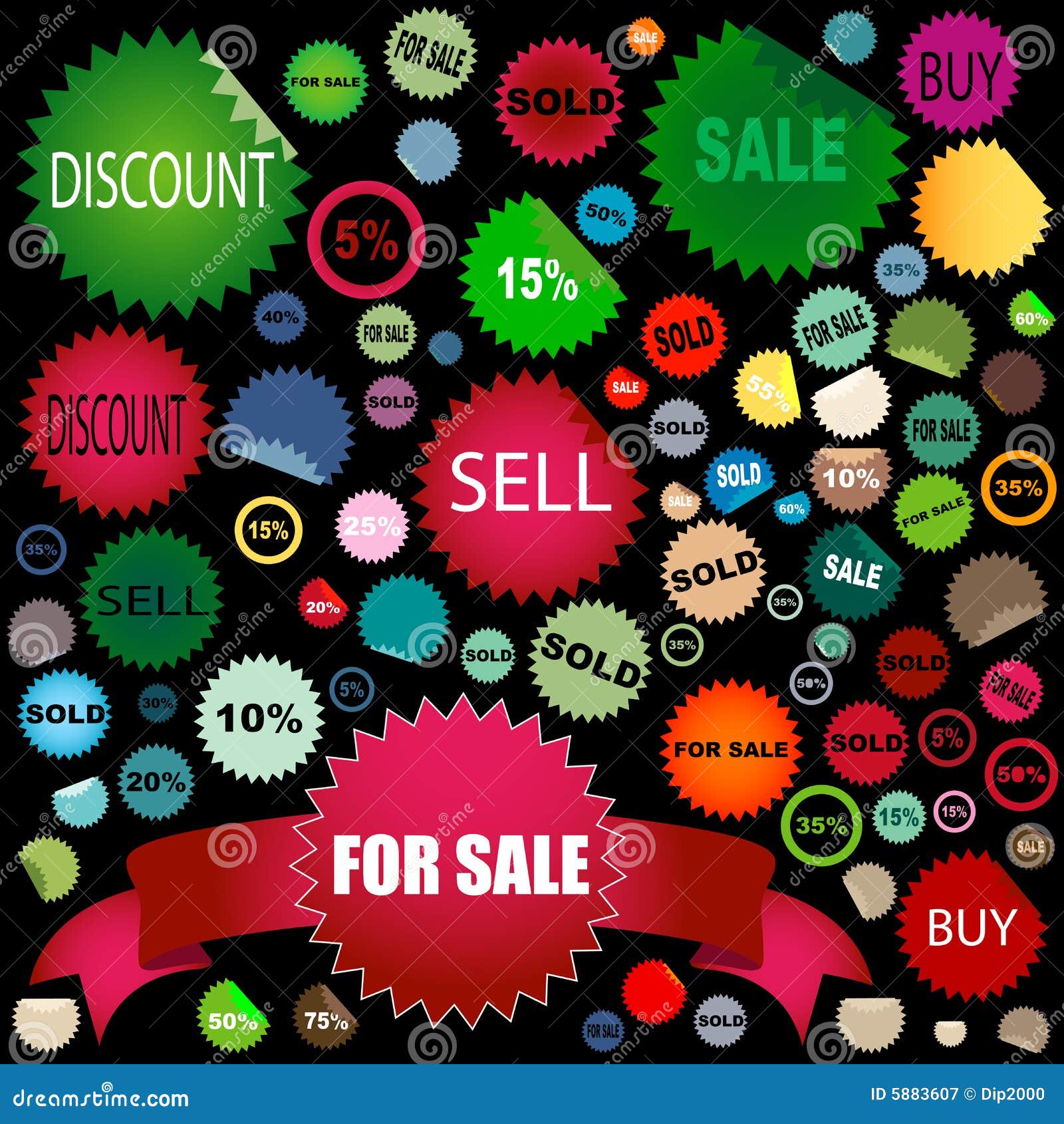 Sale stickers stock vector. Illustration of abstract, service - 5883607