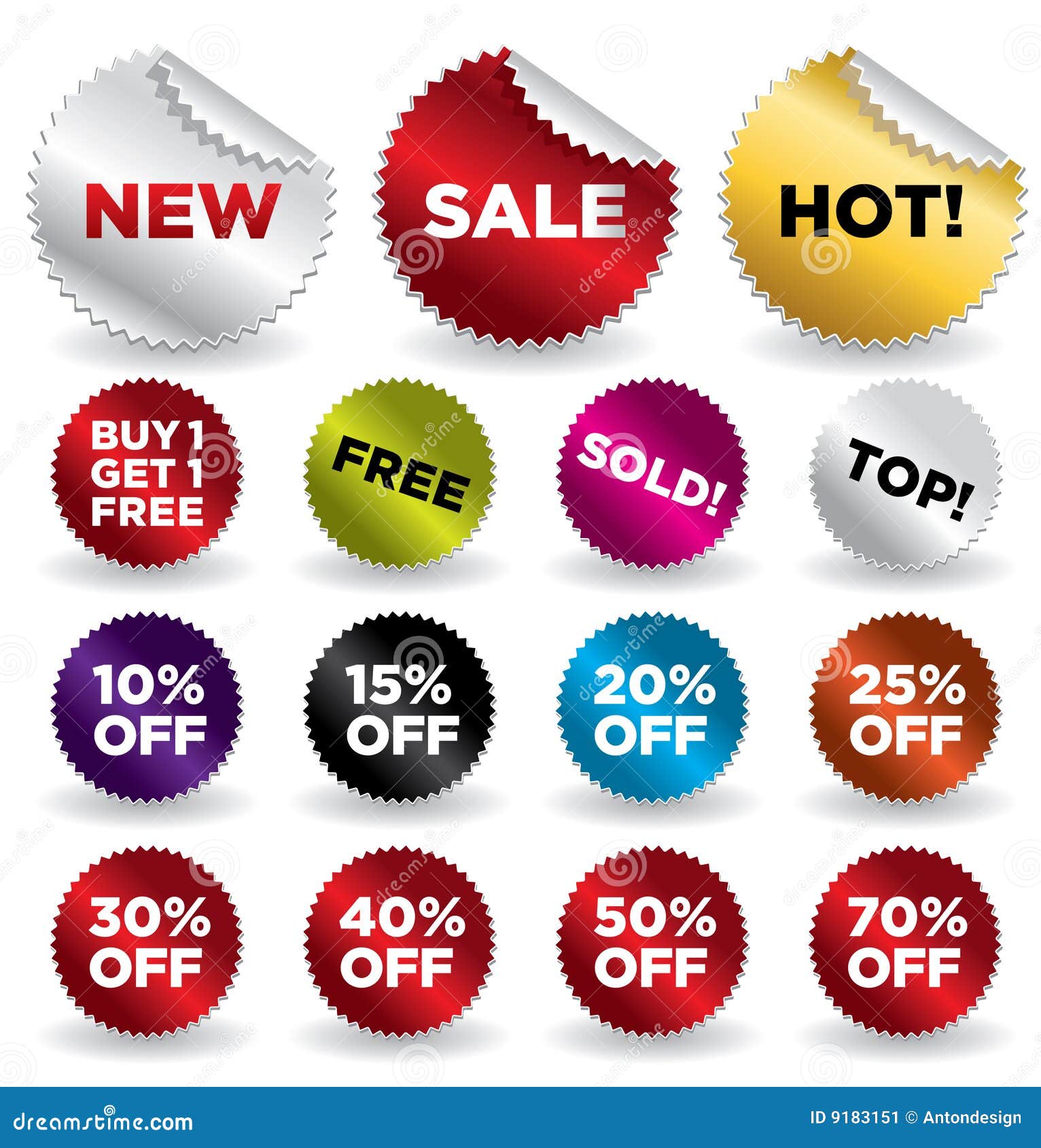 Sale_stickers stock vector. Illustration of metal, promotion - 9183151