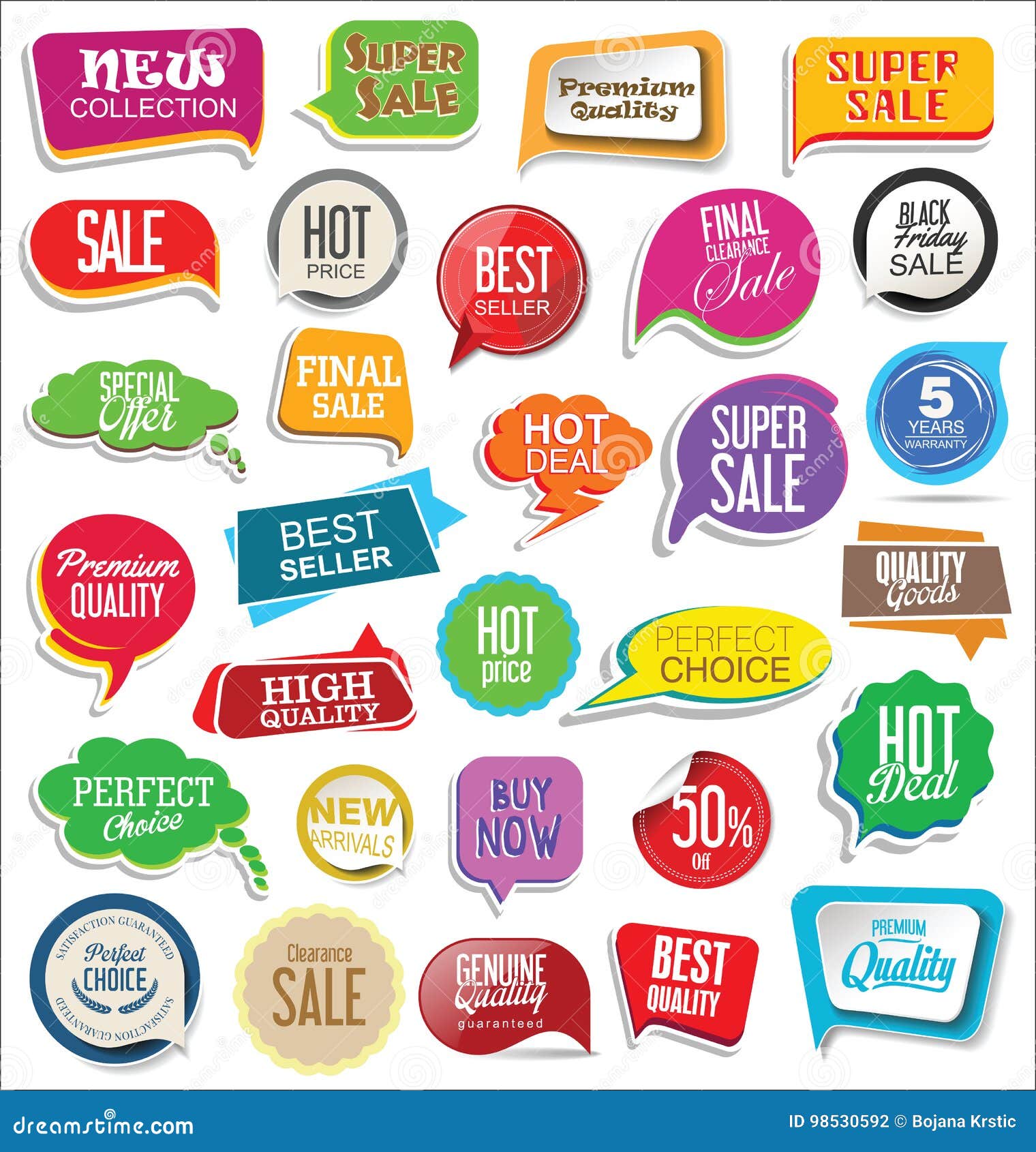 Sale Stickers Modern Design Collection Stock Illustration ...
