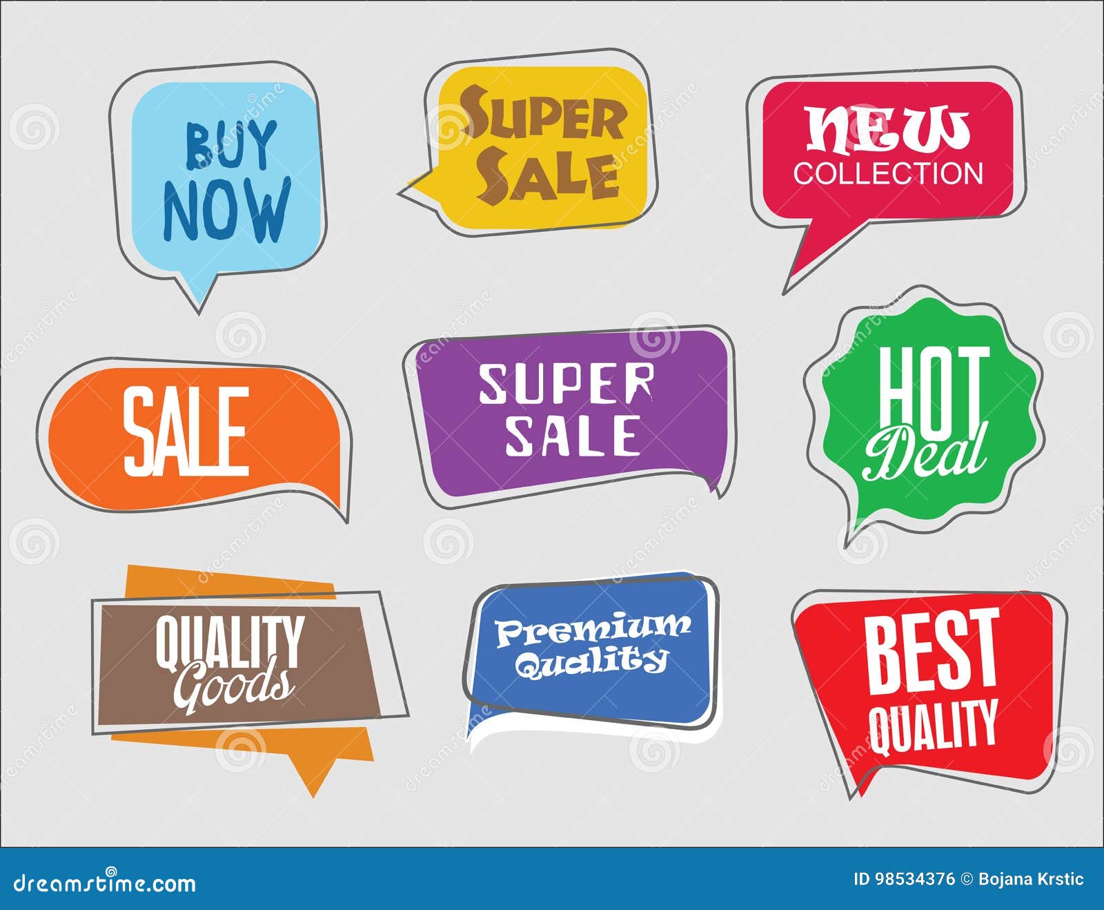 Sale Stickers Modern Design Collection Stock Illustration ...