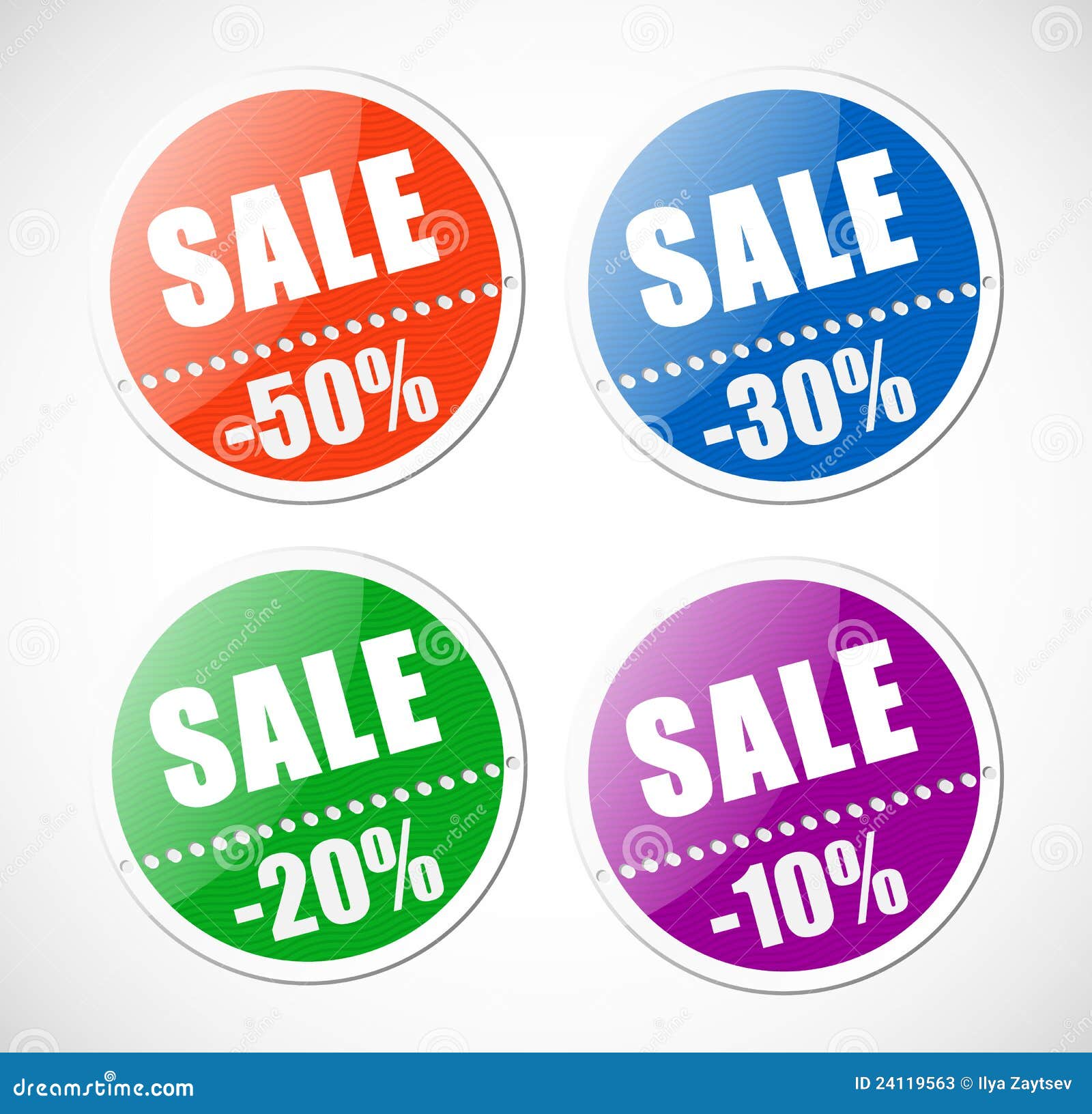 Sale Stickers with Perforation. Stock Vector - Illustration of percent ...
