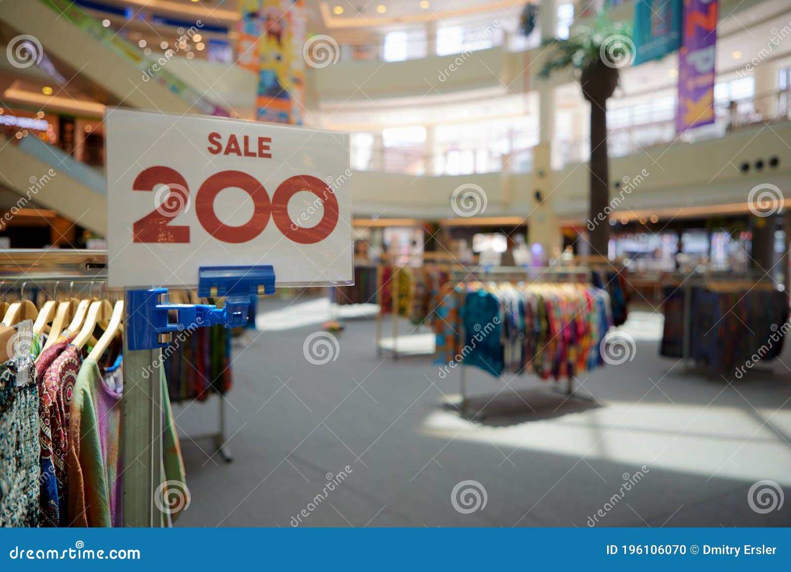 Sale Tab with Giant Superstore on the Background Stock Photo - Image of ...