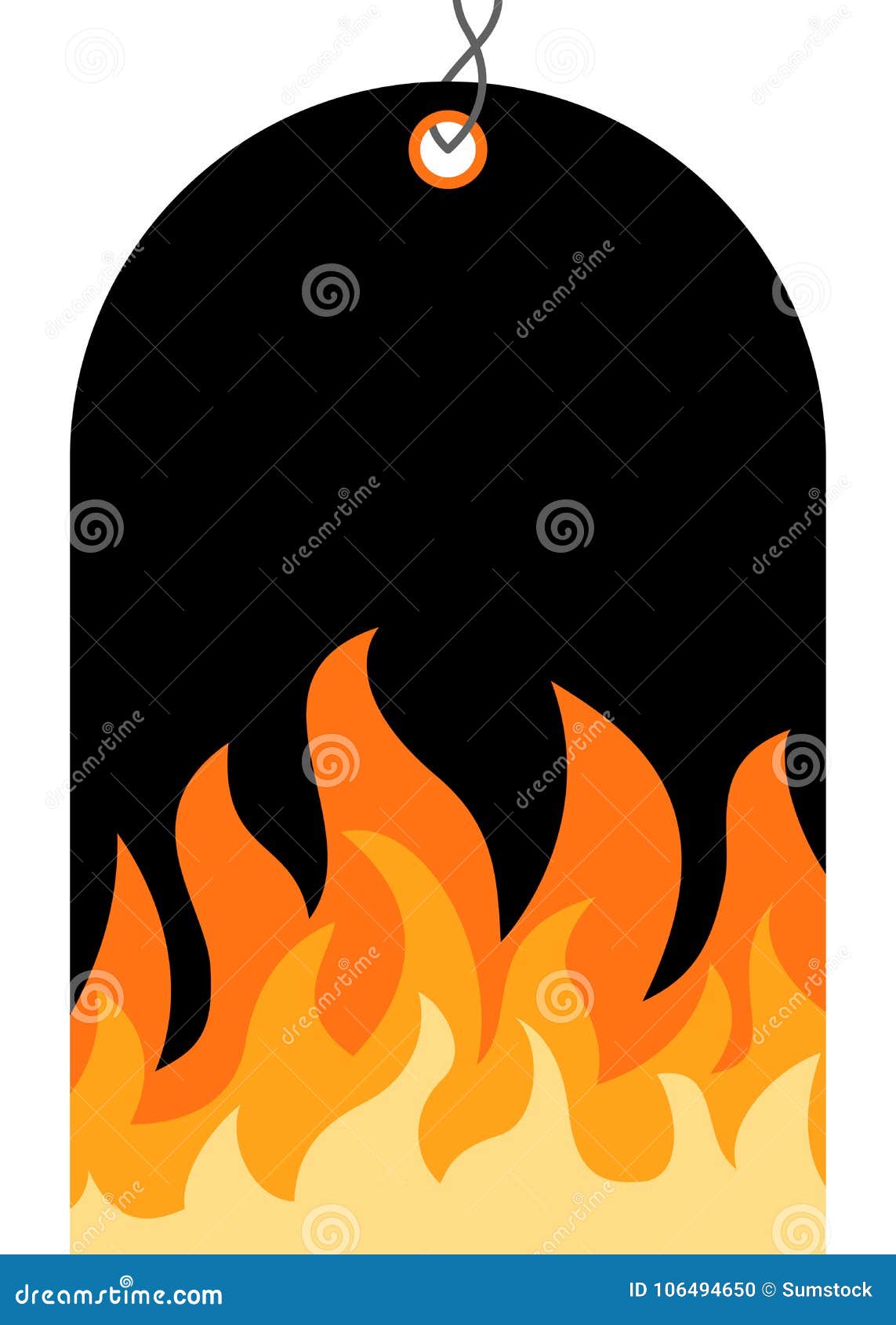 Sale Tag Banner with Fire Flames Stock Vector - Illustration of ...