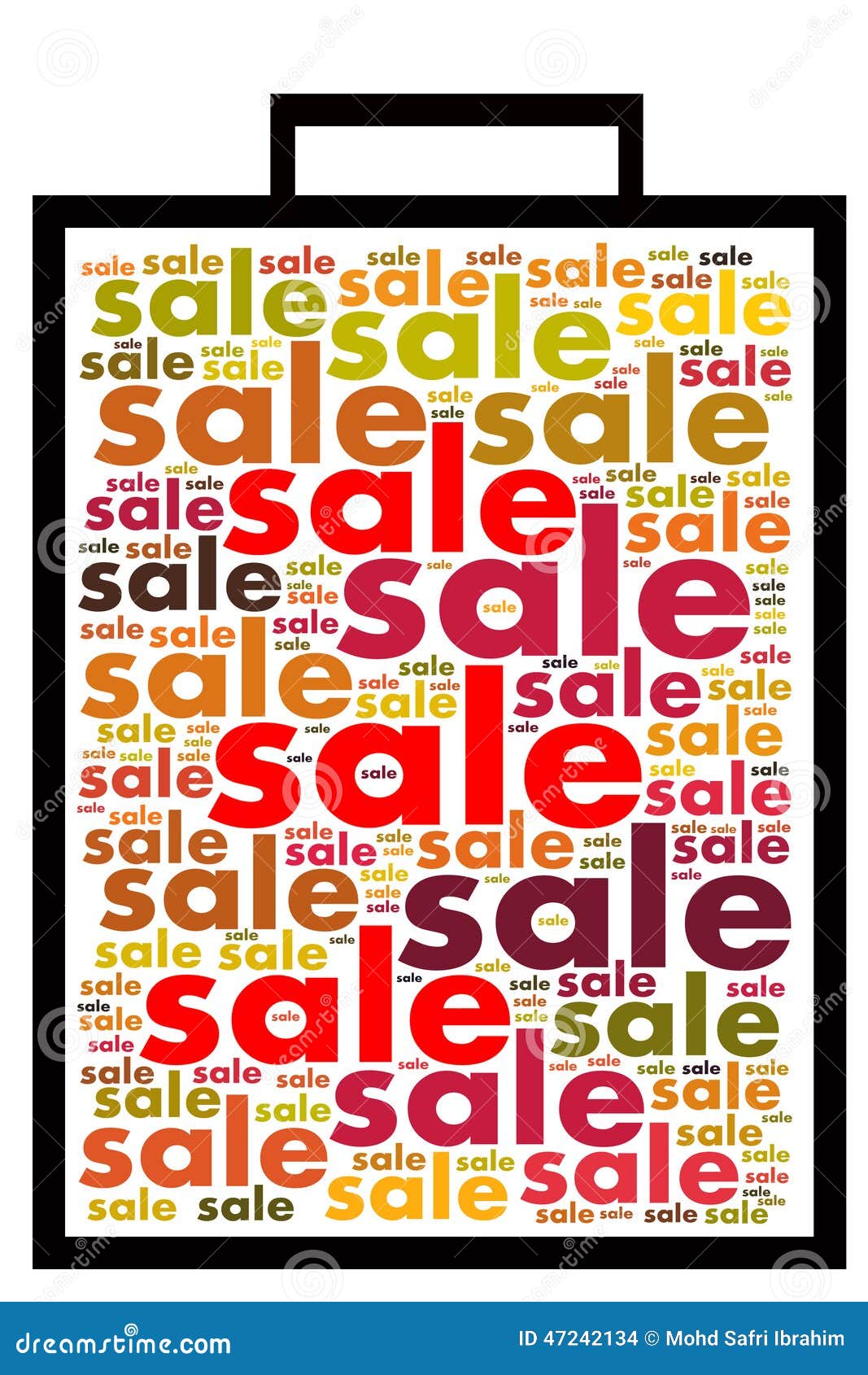 Sale Tag Design with Word Collage on White Background Stock ...