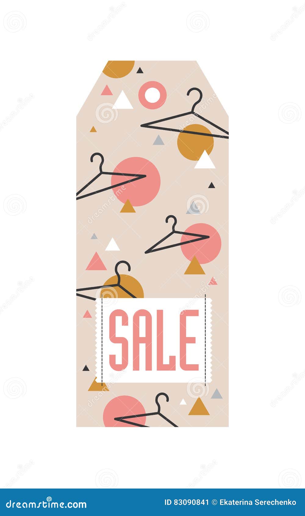 Sale Tag with Hangers and Geometric Pattern Stock Vector - Illustration ...