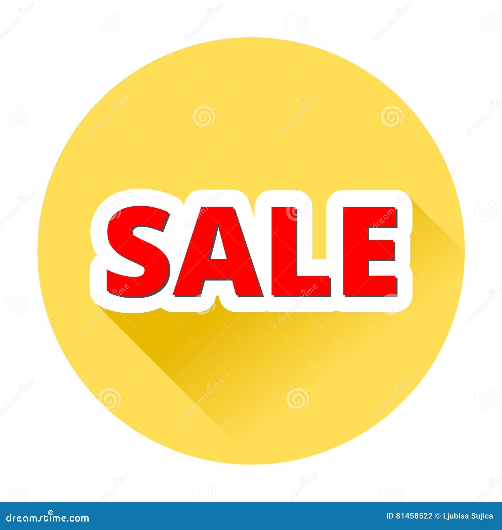 Sale tag with shadow stock vector. Illustration of flat - 81458522