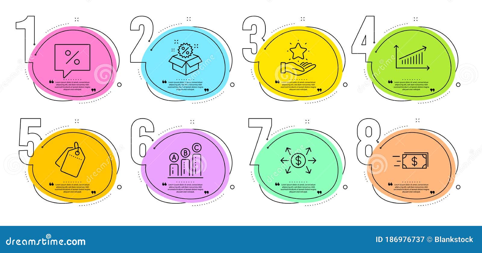 Sale Tags, Discount Message and Graph Chart Icons Set. Loyalty Program ...